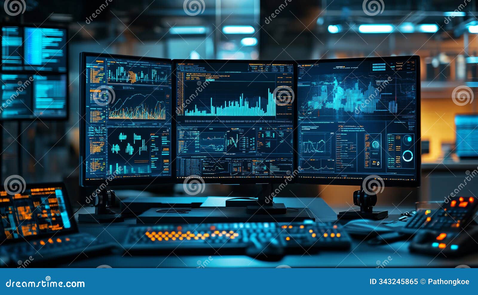 Screens Data and Trend Analysis, Digital Finance. Background Commonly ...