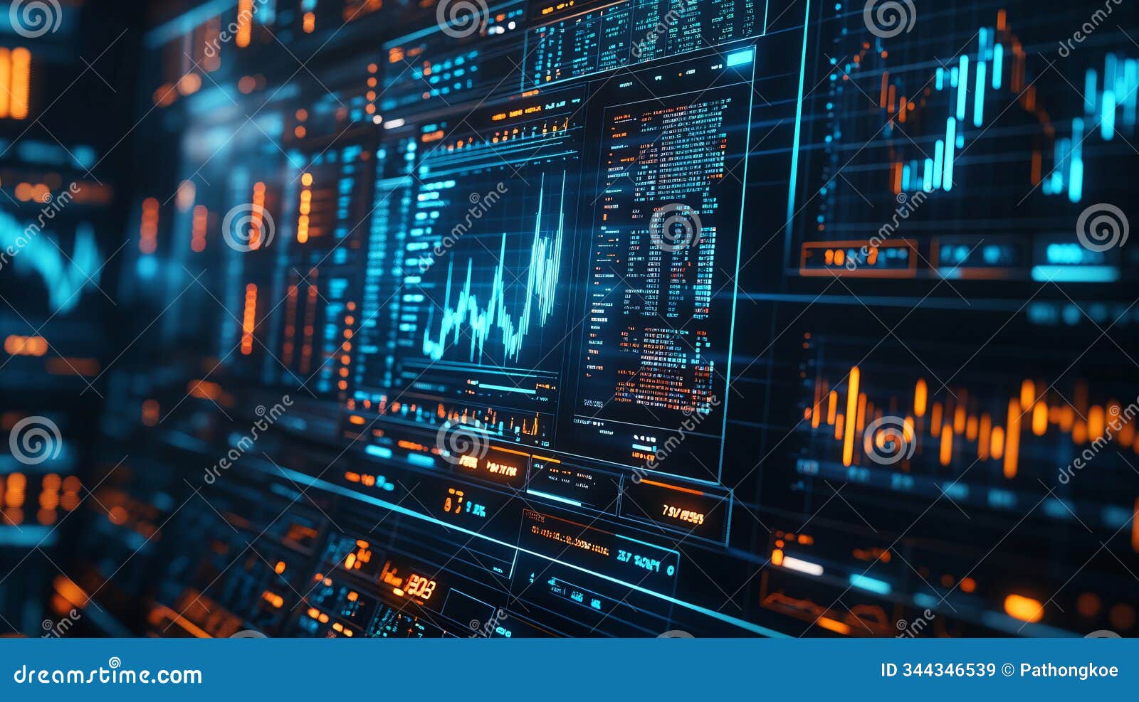 Screens Data and Trend Analysis, Digital Finance. Background Commonly ...