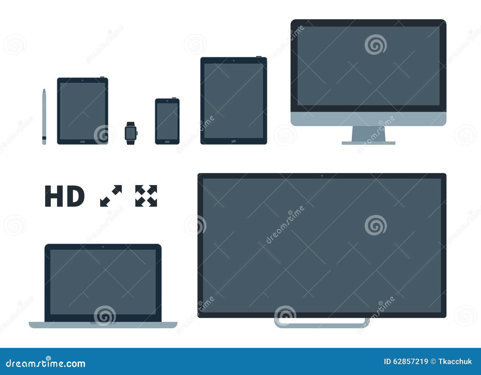 Screens Flat Vector Illustration Stock Vector - Illustration of ...
