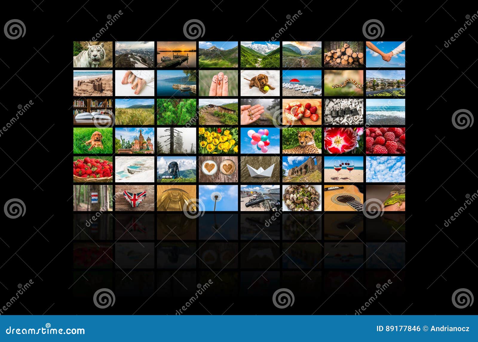 Screens Forming a Big Multimedia Broadcast Video Wall Stock Photo ...