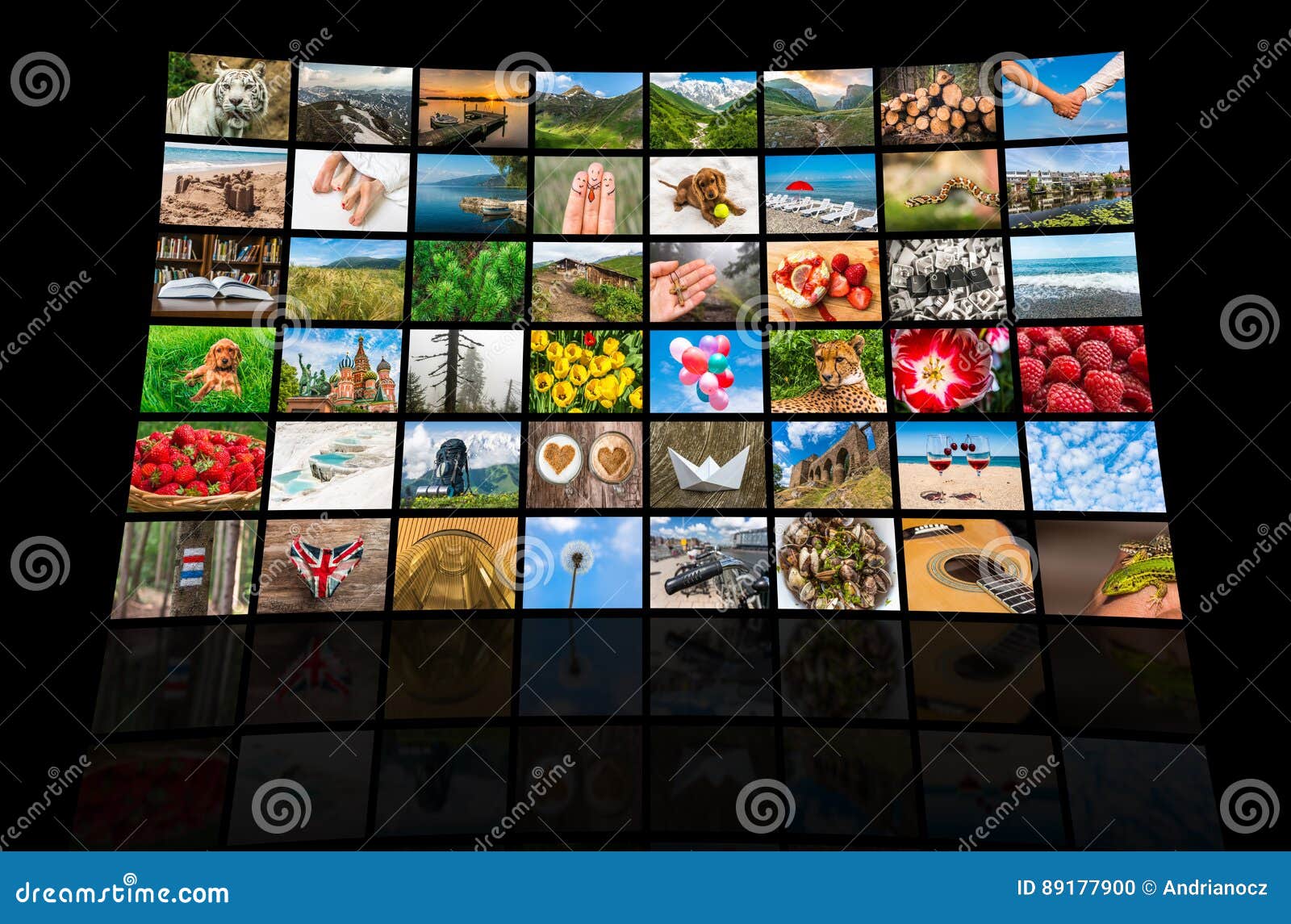 Screens Forming a Big Multimedia Broadcast Video Wall Stock Photo ...