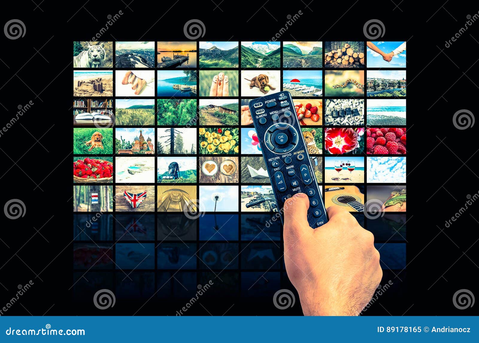 Screens Forming a Big Multimedia Broadcast Video Wall Stock Image ...