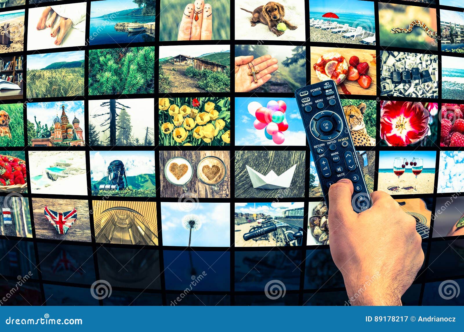 Screens Forming a Big Multimedia Broadcast Video Wall Stock Image ...