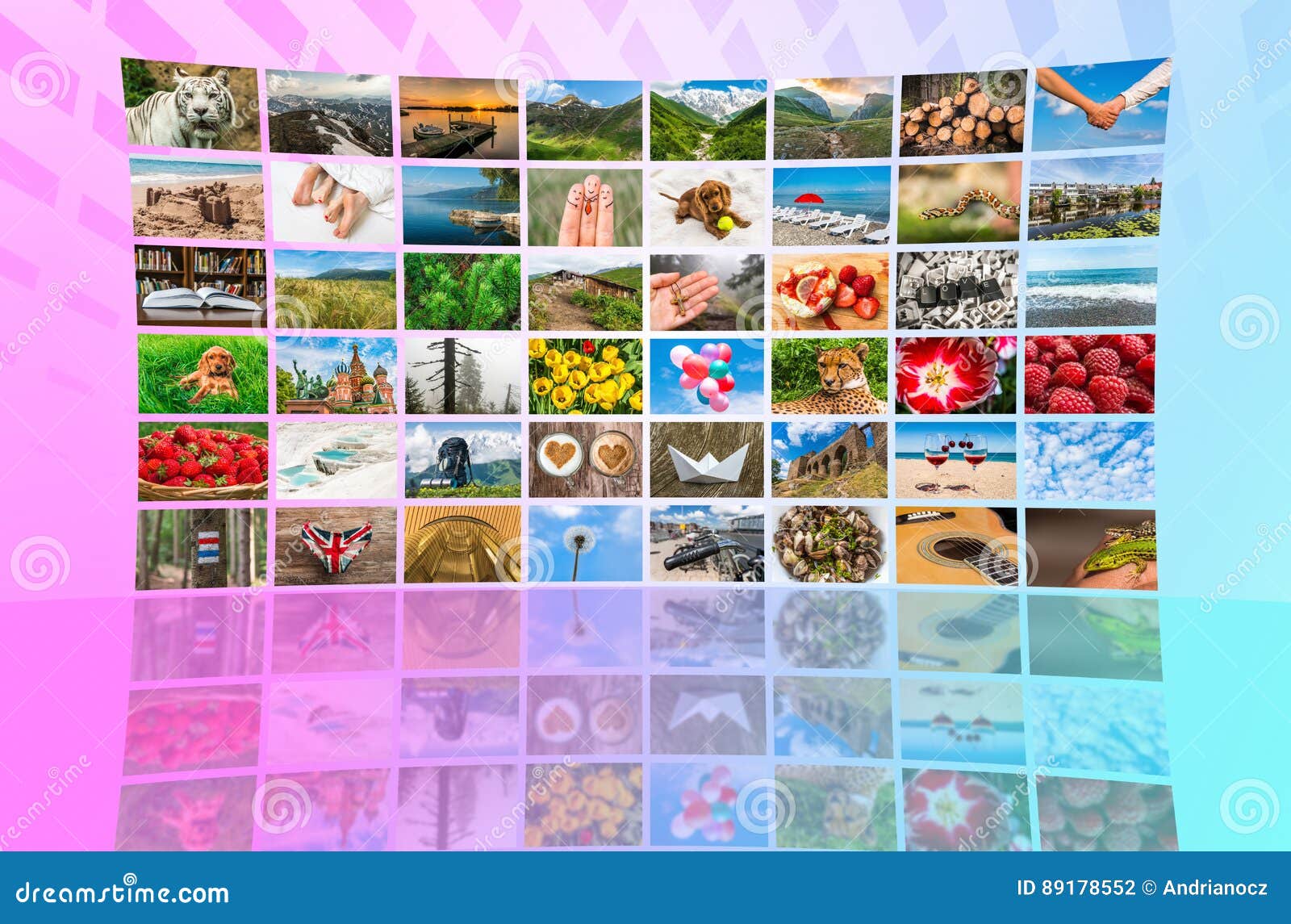 Screens Forming a Big Multimedia Broadcast Video Wall Stock Photo ...