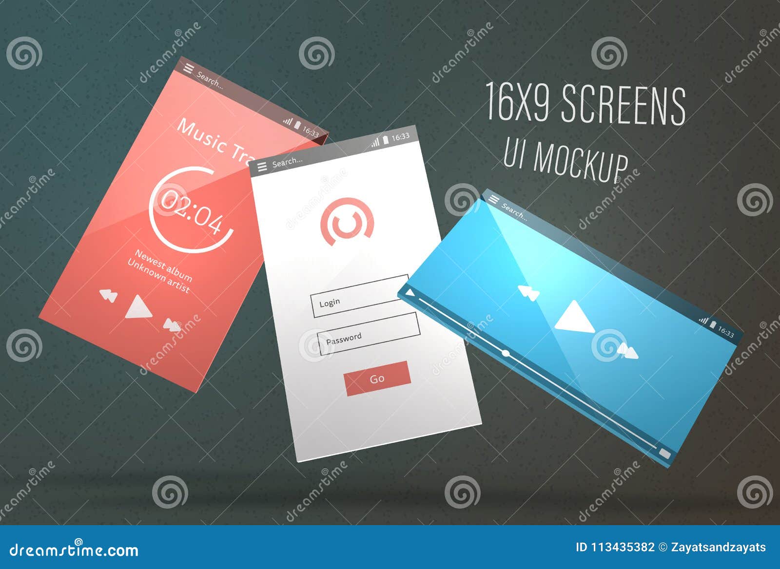 Screens UI Mockups stock vector. Illustration of realistic - 113435382