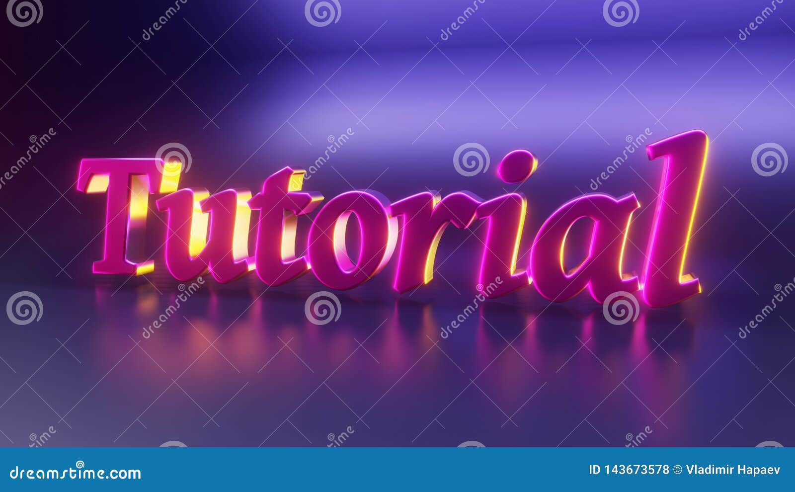 Screensaver for a Video with the Text Tutorial. Golden Letters on a ...