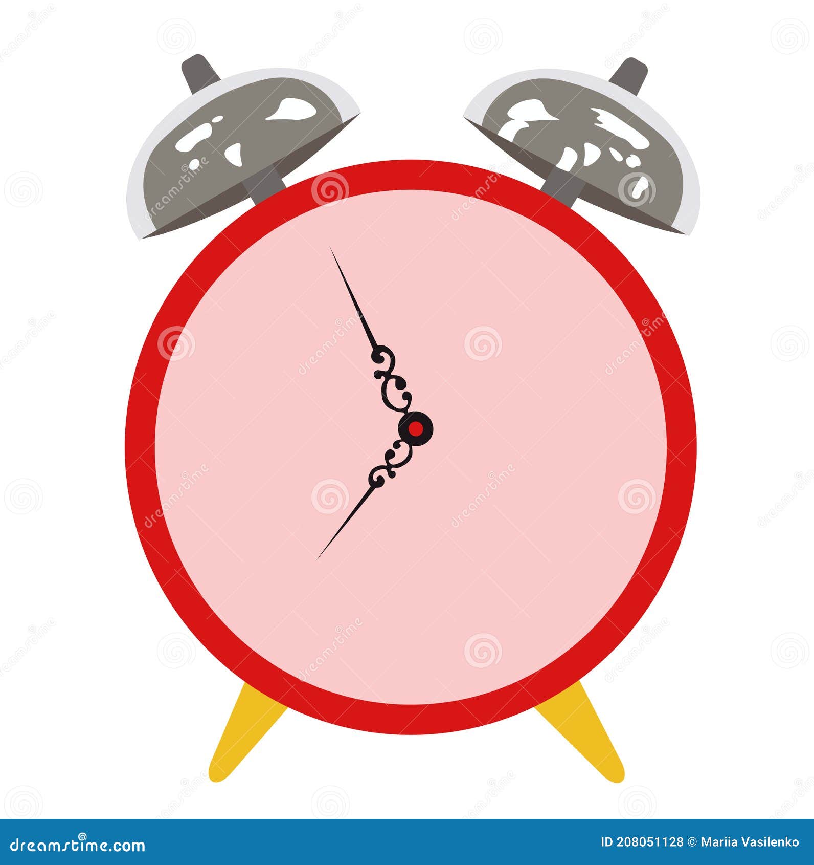 Vector Stock Illustration of a Red Alarm Clock. Time. Table Clock with ...