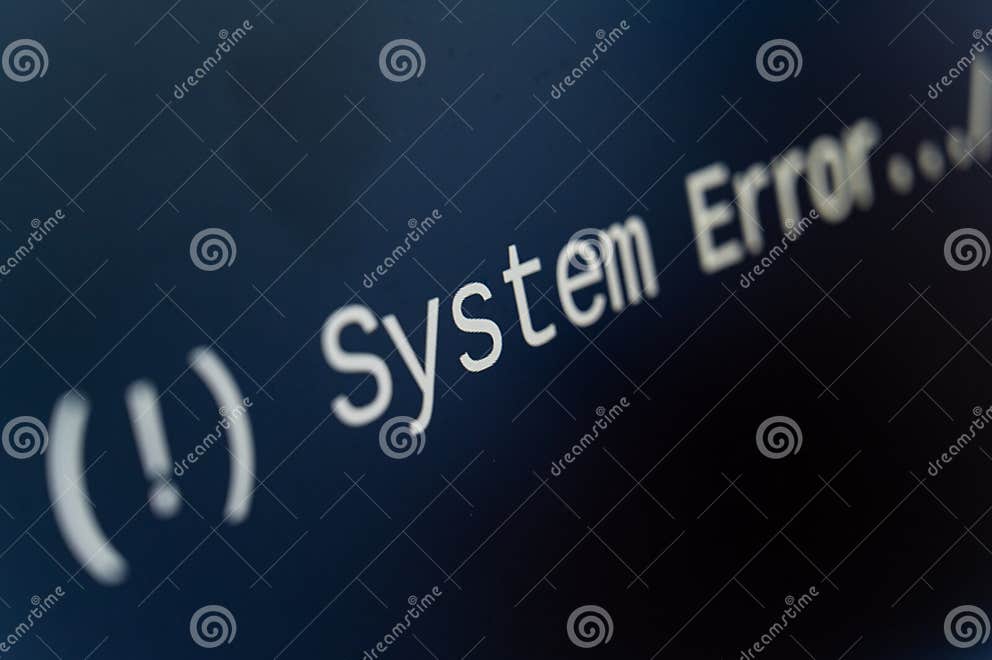 Screenshot of PC in error. stock image. Image of cyber - 327587425