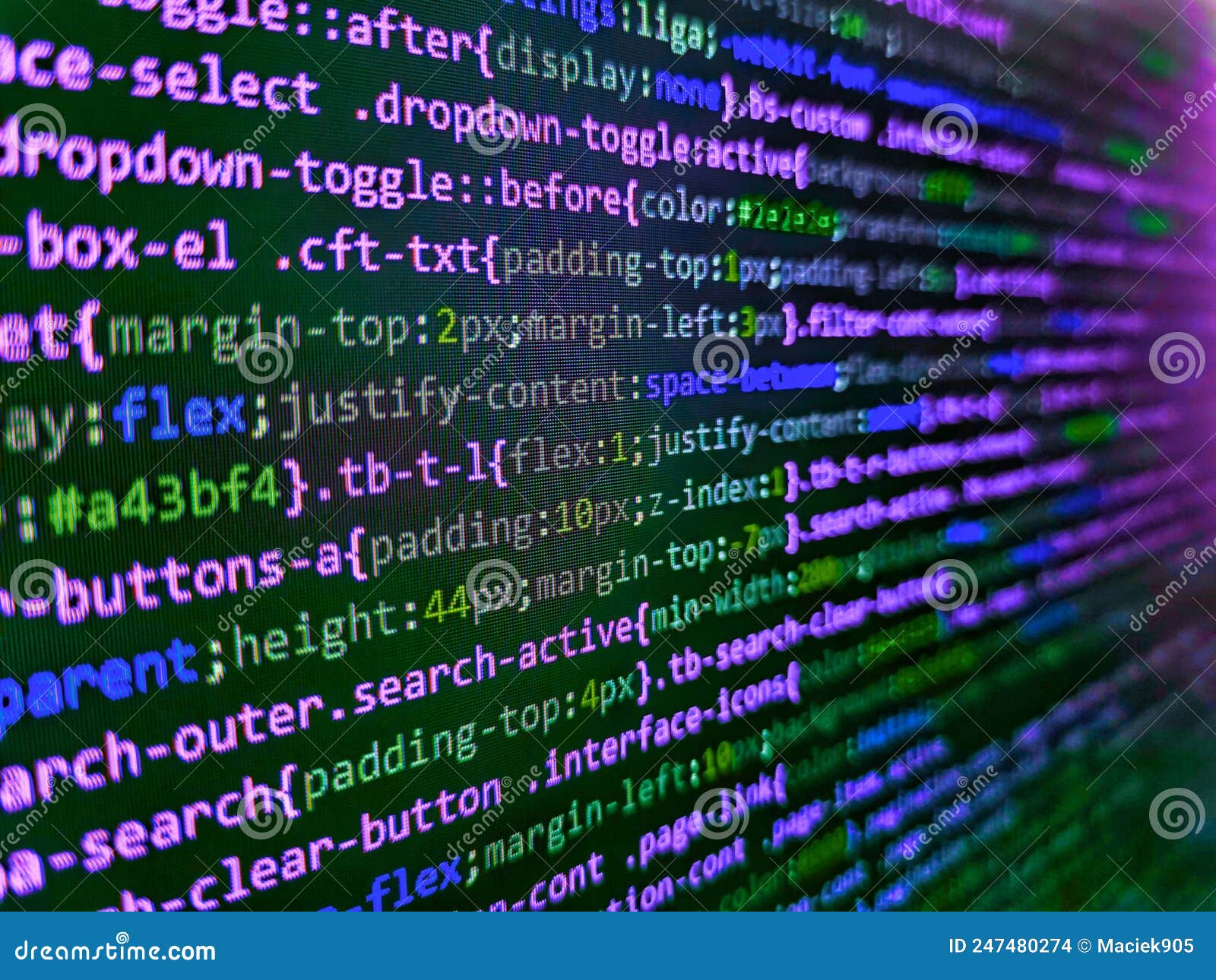 Screenshot with Random Parts of Program Code. Abstract Source Code Background. Developing ...