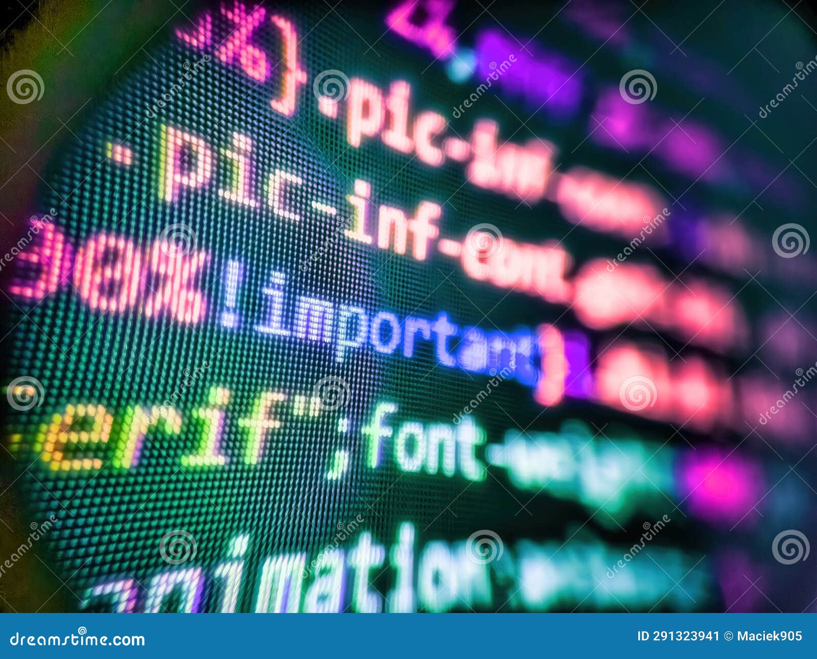 Screenshot With Random Parts Of Program Code Developer Working On Software Codes In Office