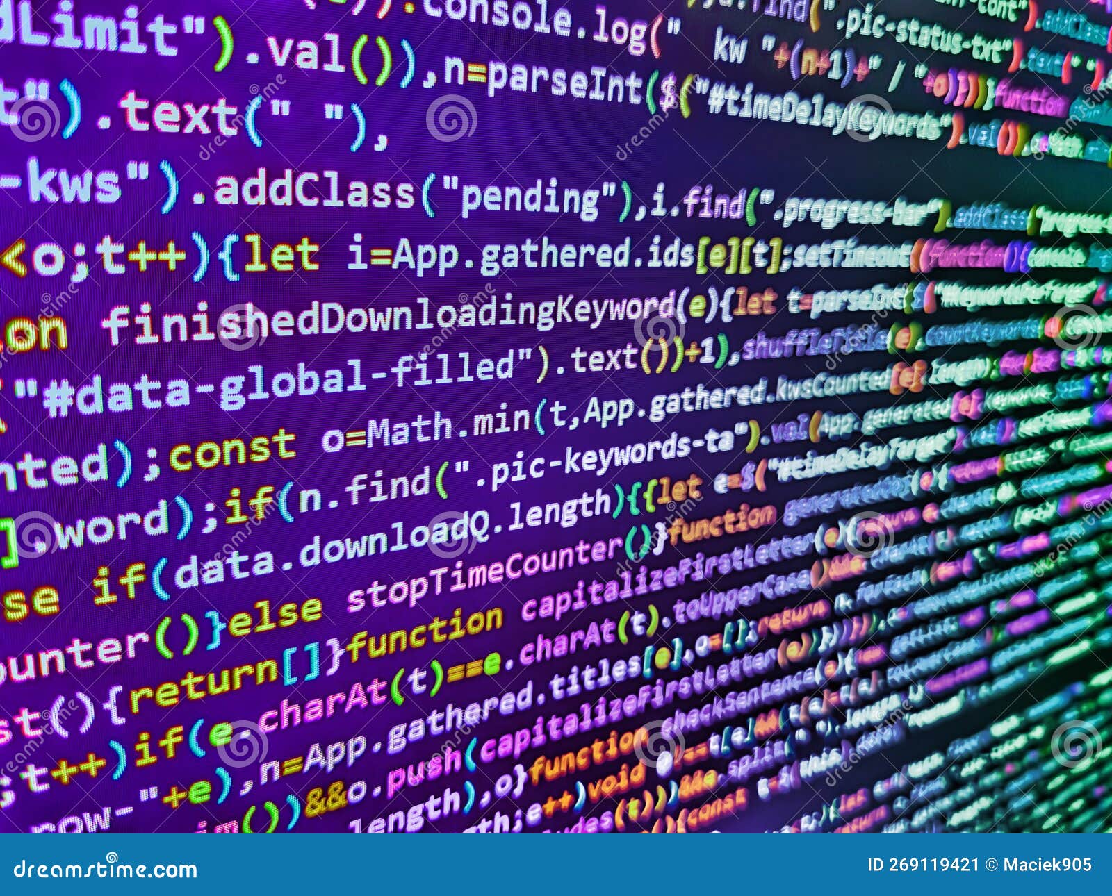 Modern Application Source Abstract Algorithm Concept Programmer Typing New Lines Of Html Code