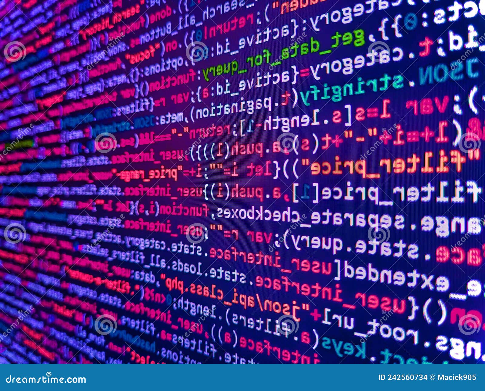 Screenshot With Random Parts Of Program Code Modern Application Source Abstract Algorithm