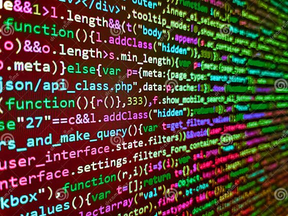 Screenshot with Random Parts of Program Code. Programming Code Abstract Background Screen of ...