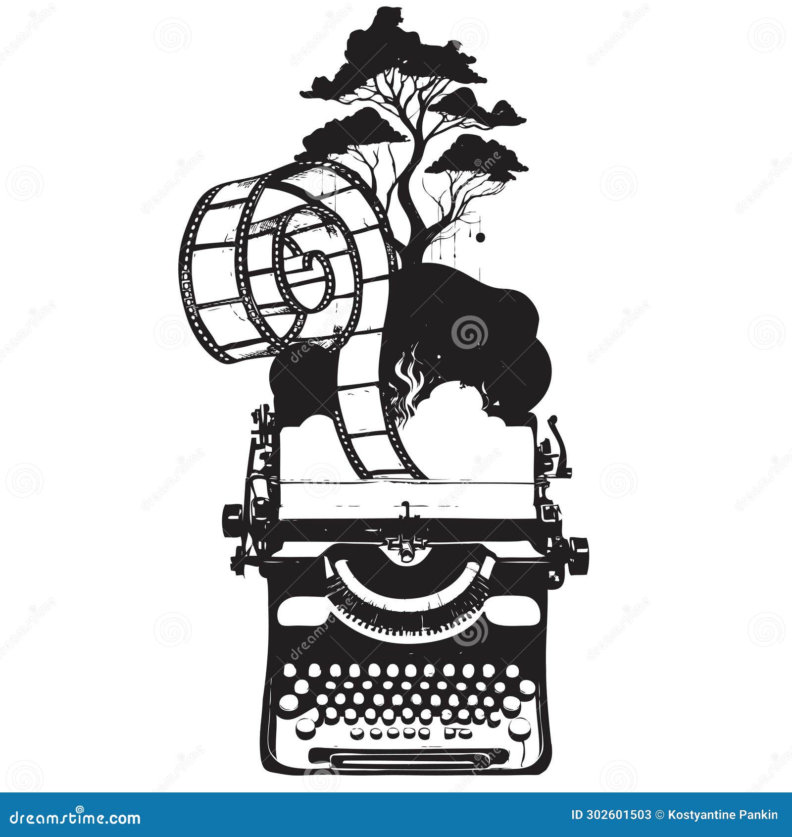Screenwriter workplace stock vector. Illustration of industry - 302601503