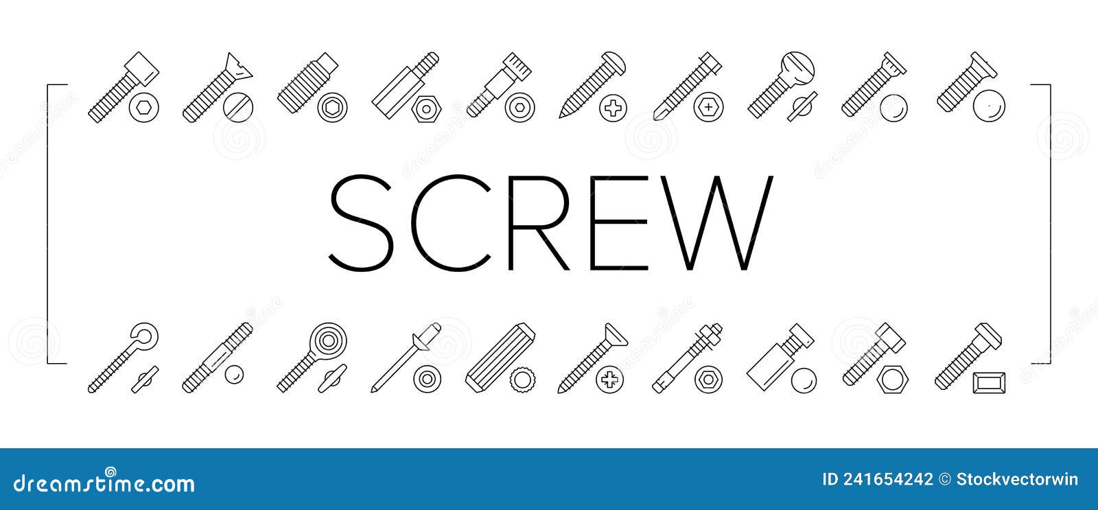 And Bolt Building Accessory Icons Set Vector . Stock Vector ...