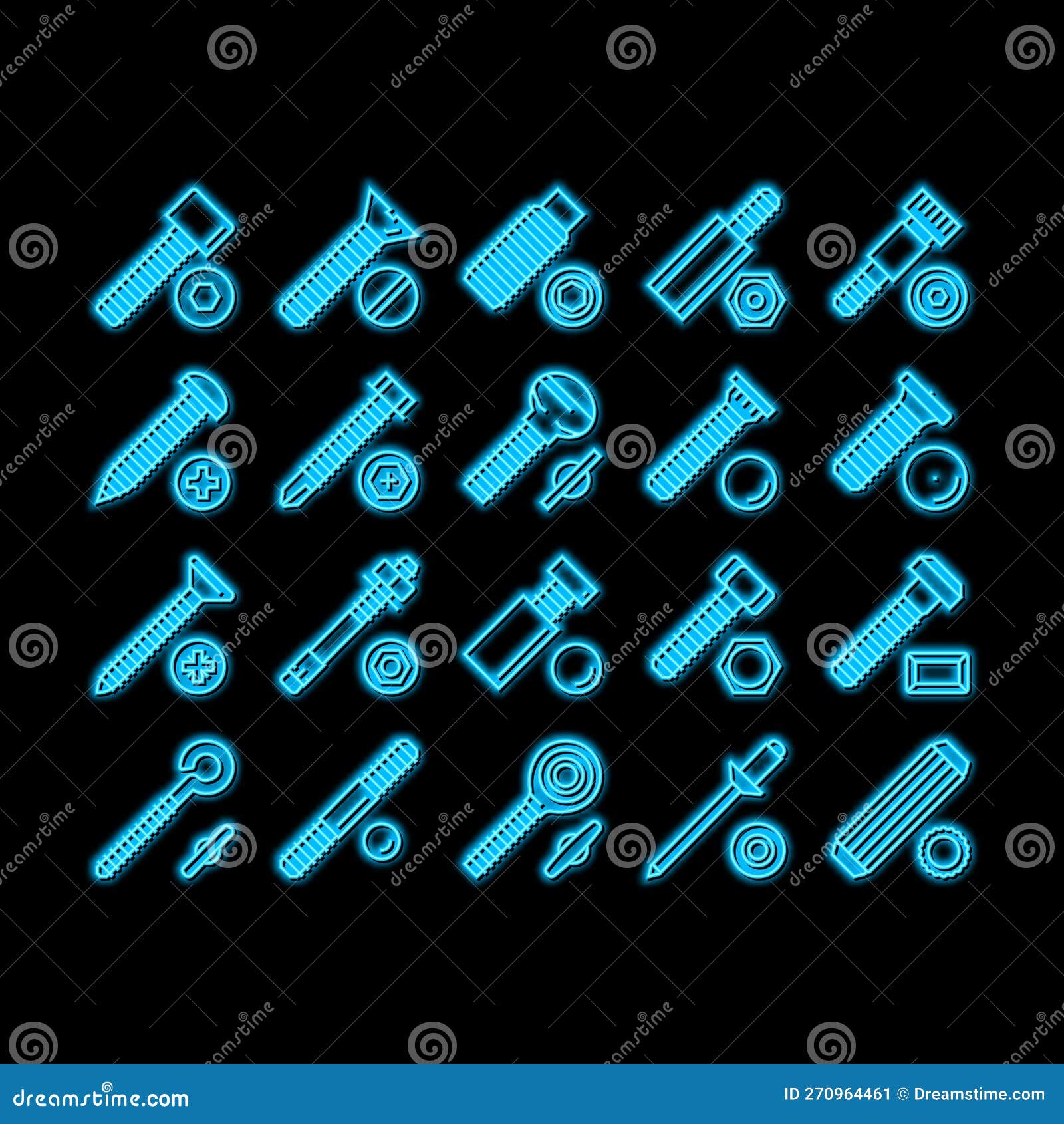 And Bolt Building Accessory Neon Glow Icon Illustration Stock Vector ...