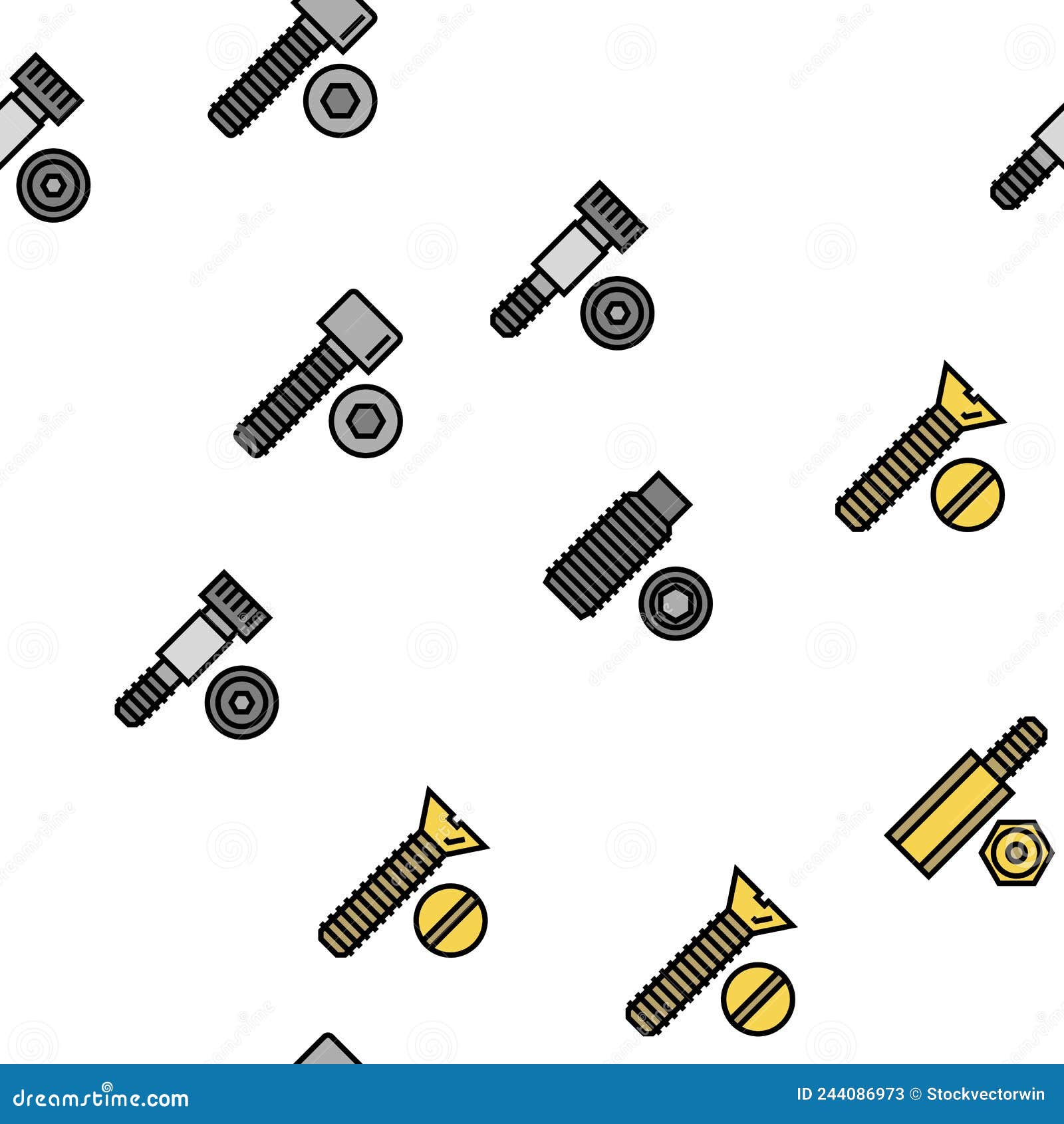 And Bolt Building Accessory Vector Seamless Pattern Stock Vector ...