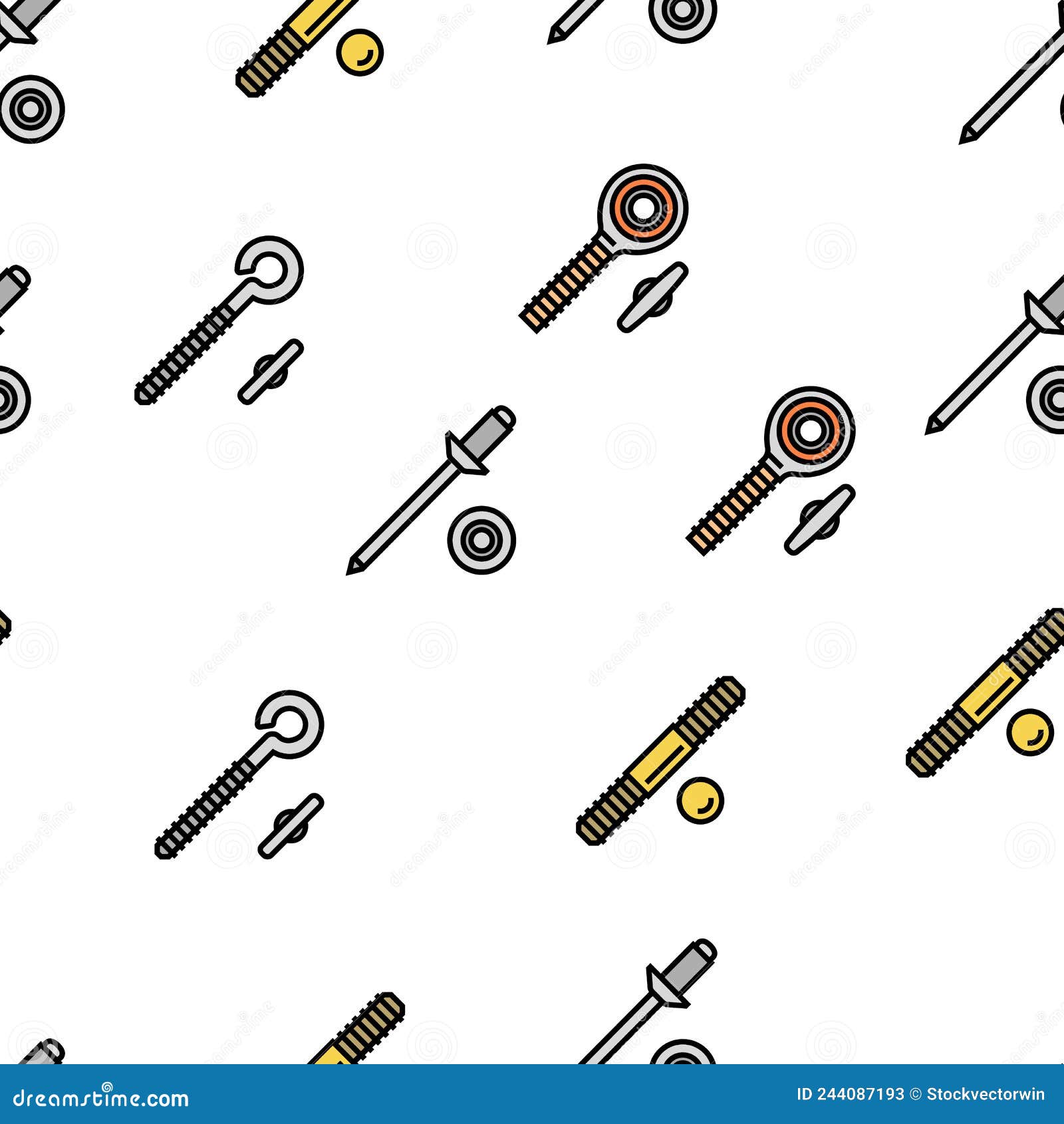 And Bolt Building Accessory Vector Seamless Pattern Stock Vector ...