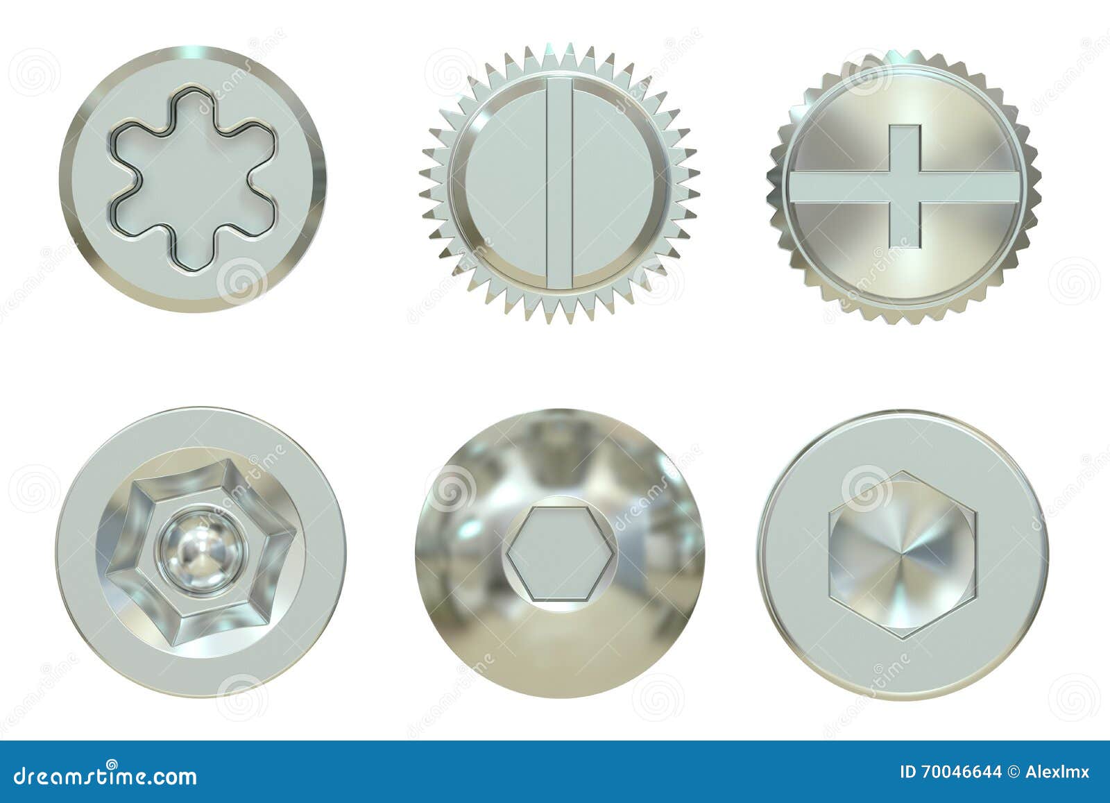 And Bolt Heads Set. Vector Design Elements. | CartoonDealer.com #90249637