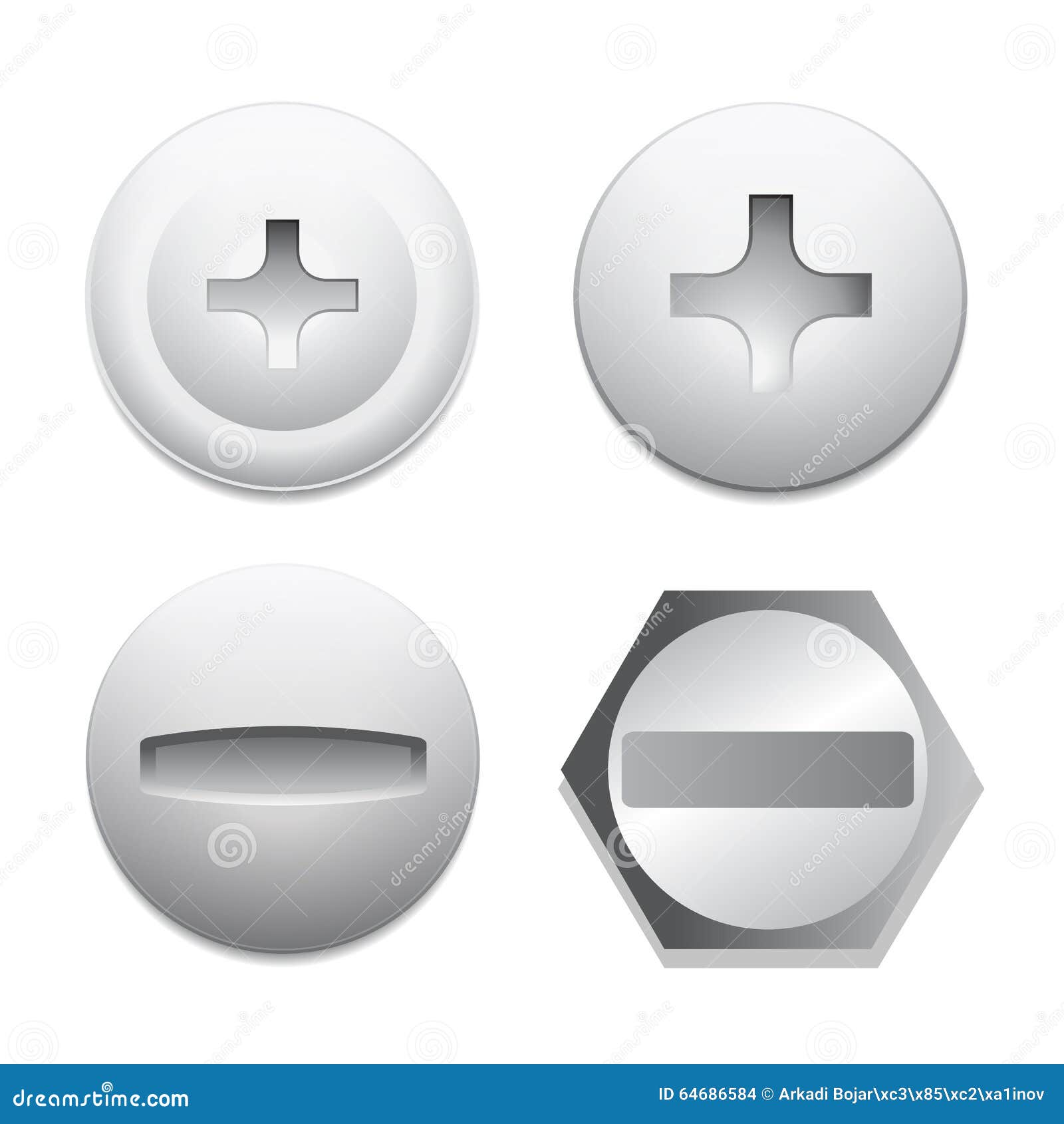 Bolt icons stock vector. Illustration of bolts, gimlet - 64686584