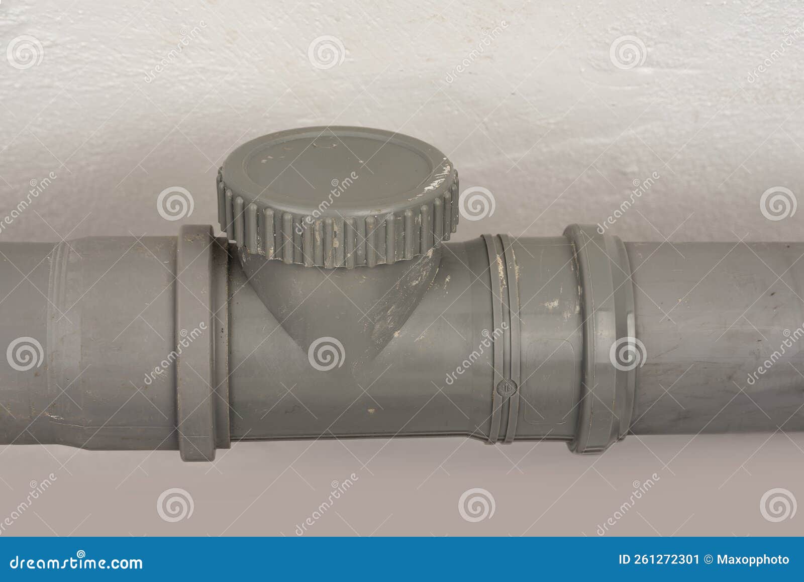 Cap on Sewage Pvc Pipe for Cleaning Stock Image - Image of thread, seal ...