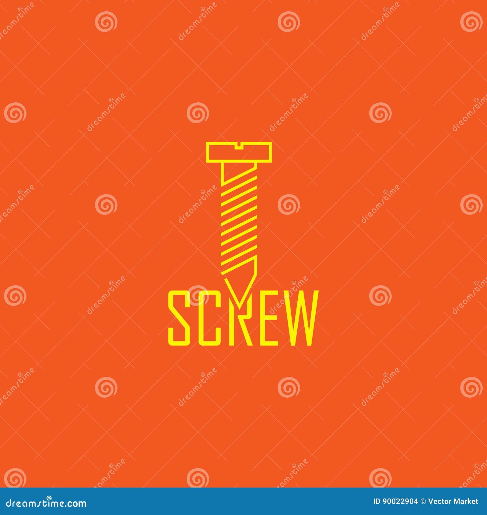 Screw. Color Yellow and Text Vector Logo Design Stock Vector ...