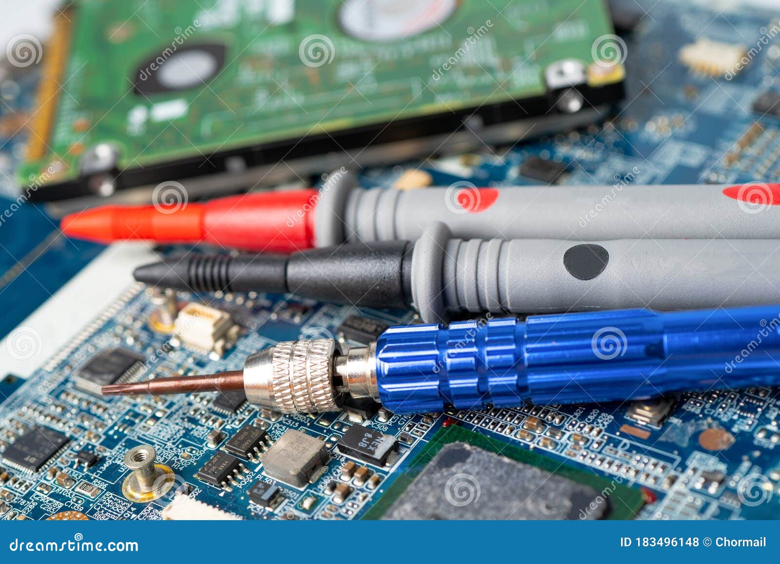On the Computer Main Board Computer Hardware. Stock Photo - Image of ...