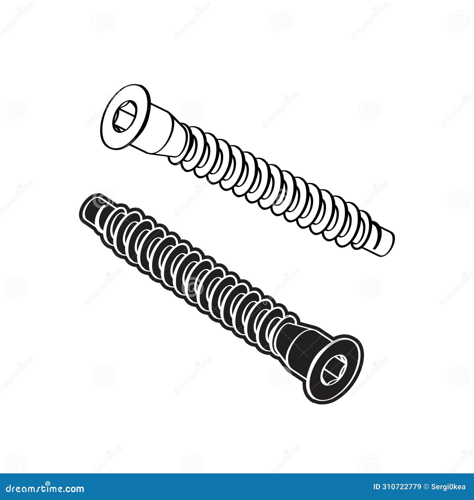 Screw, Countersunk Head, Silhouette Illustration Stock Illustration ...