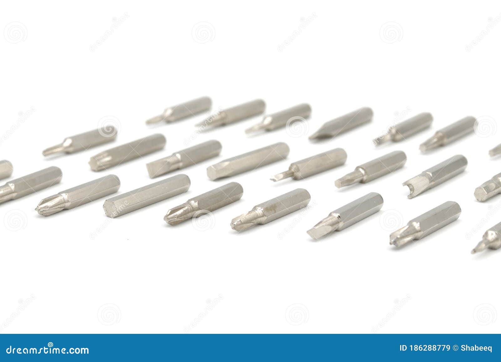 Driver Bit Verities on White Background Stock Image - Image of ...