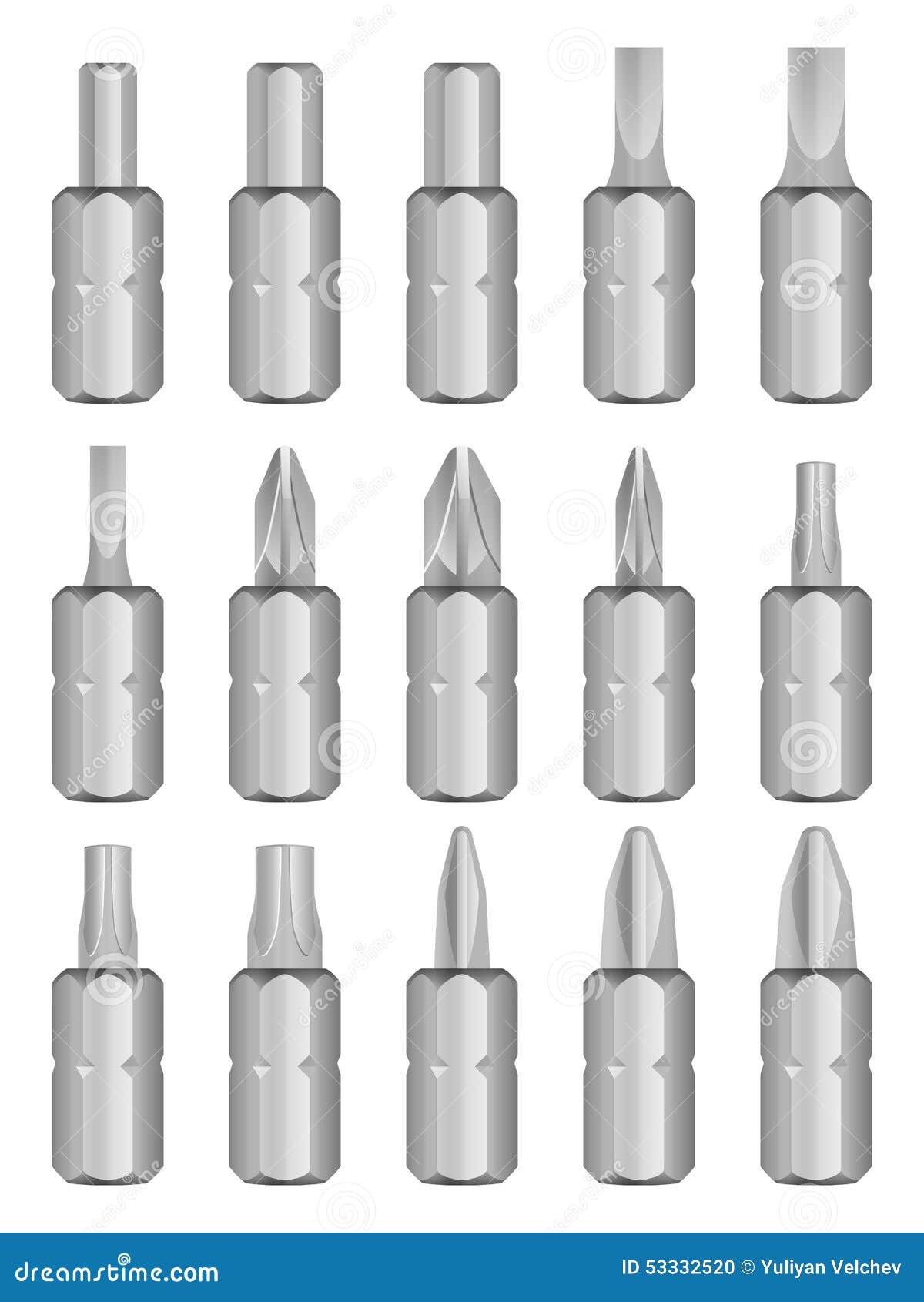 Driver bit stock vector. Illustration of steel, screwdriver - 53332520