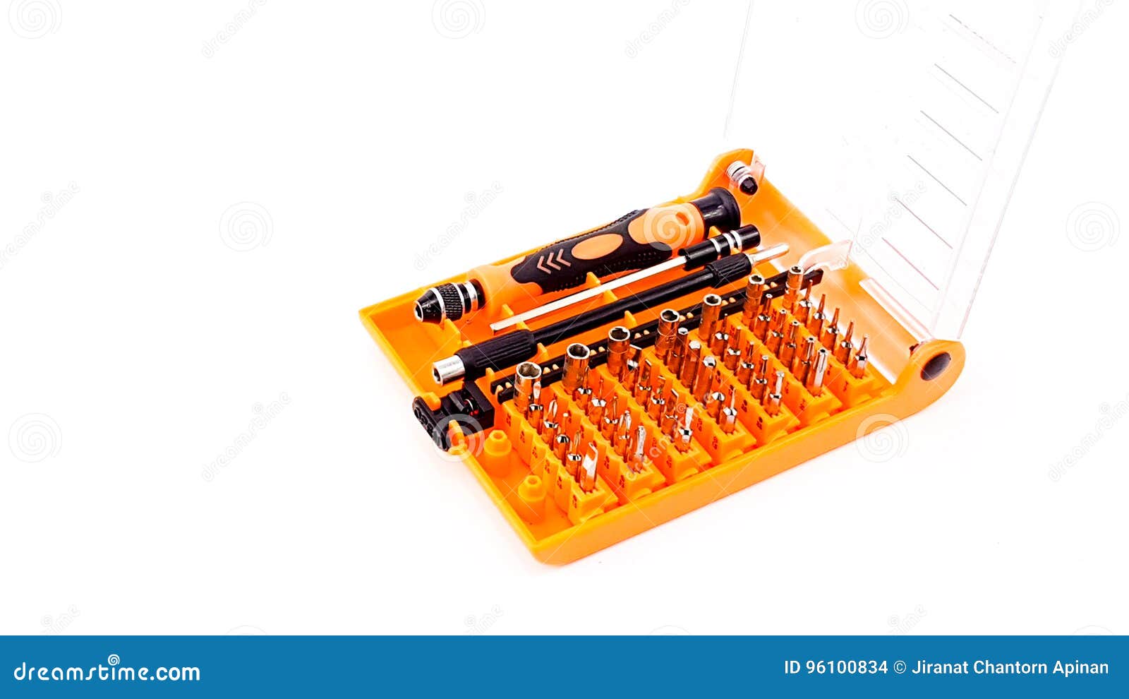 Driver Tool Kit in Plastic Box Stock Photo - Image of metal, plastic ...