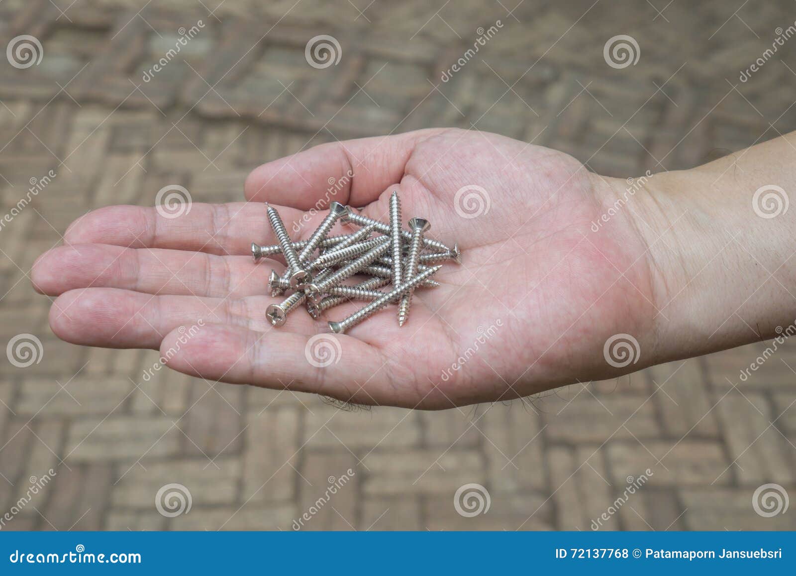 In hand stock photo. Image of closeup, metal, work, construction - 72137768