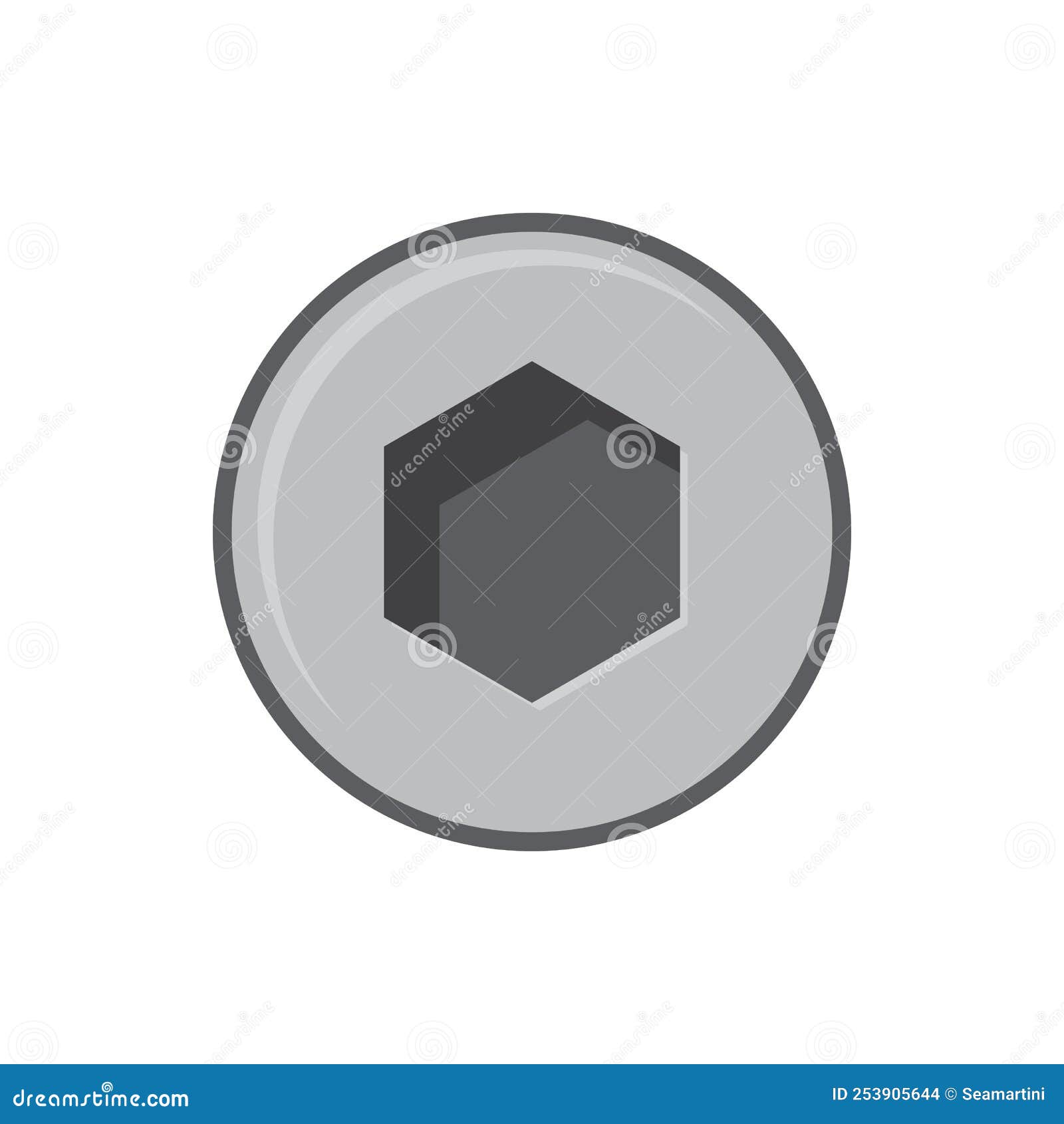 Head of Bolt Wih Hexagon Socket Isolate Icon Stock Vector ...