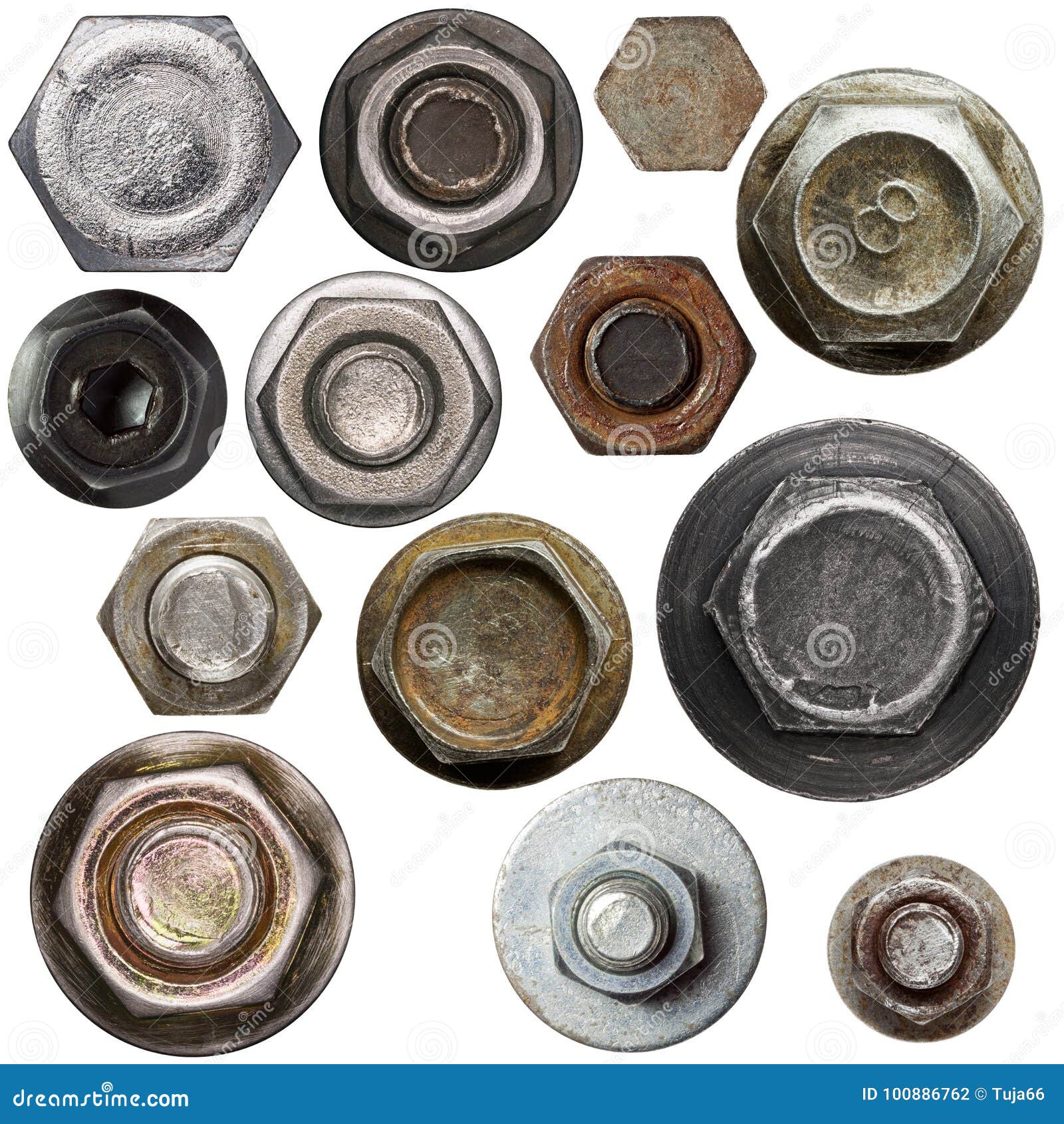 Nut heads stock photo. Image of iron, hardware, nail - 100886762