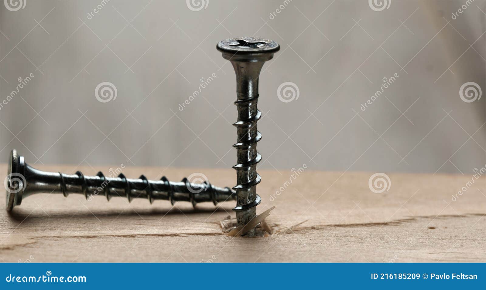 The is Screwed into a Piece of Board Stock Image - Image of plank ...