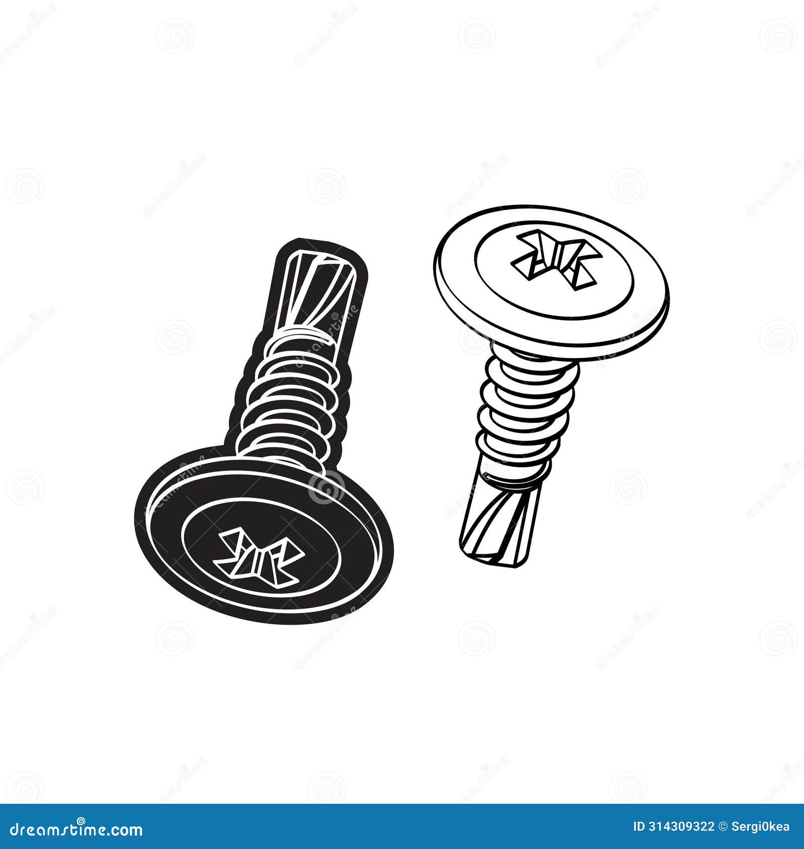 Self-tapping press washer stock vector. Illustration of repair - 314309322
