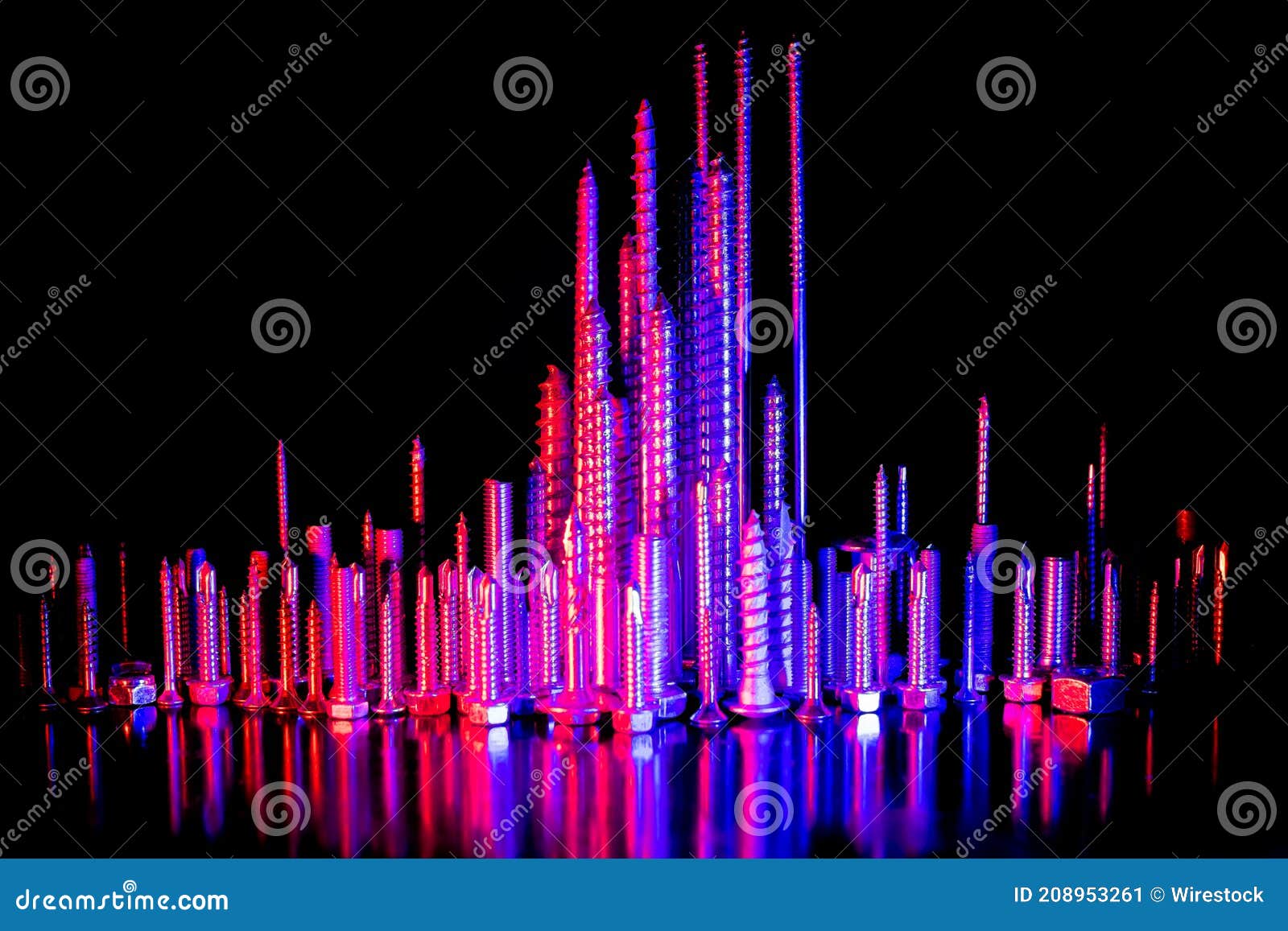 Skyline with light stock image. Image of dark, architecture - 208953261