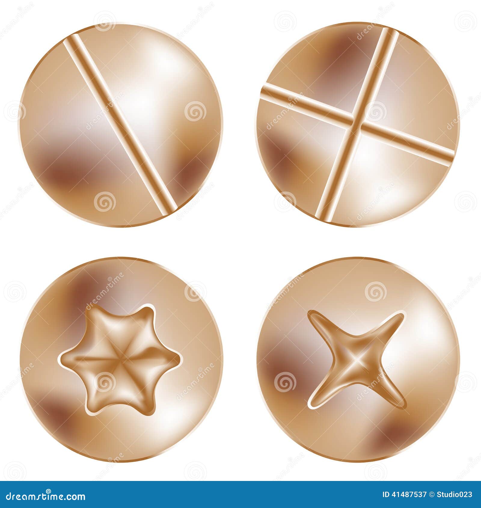 And Thumbtack Heads Stock Vector Illustration Of Rivets 41487537