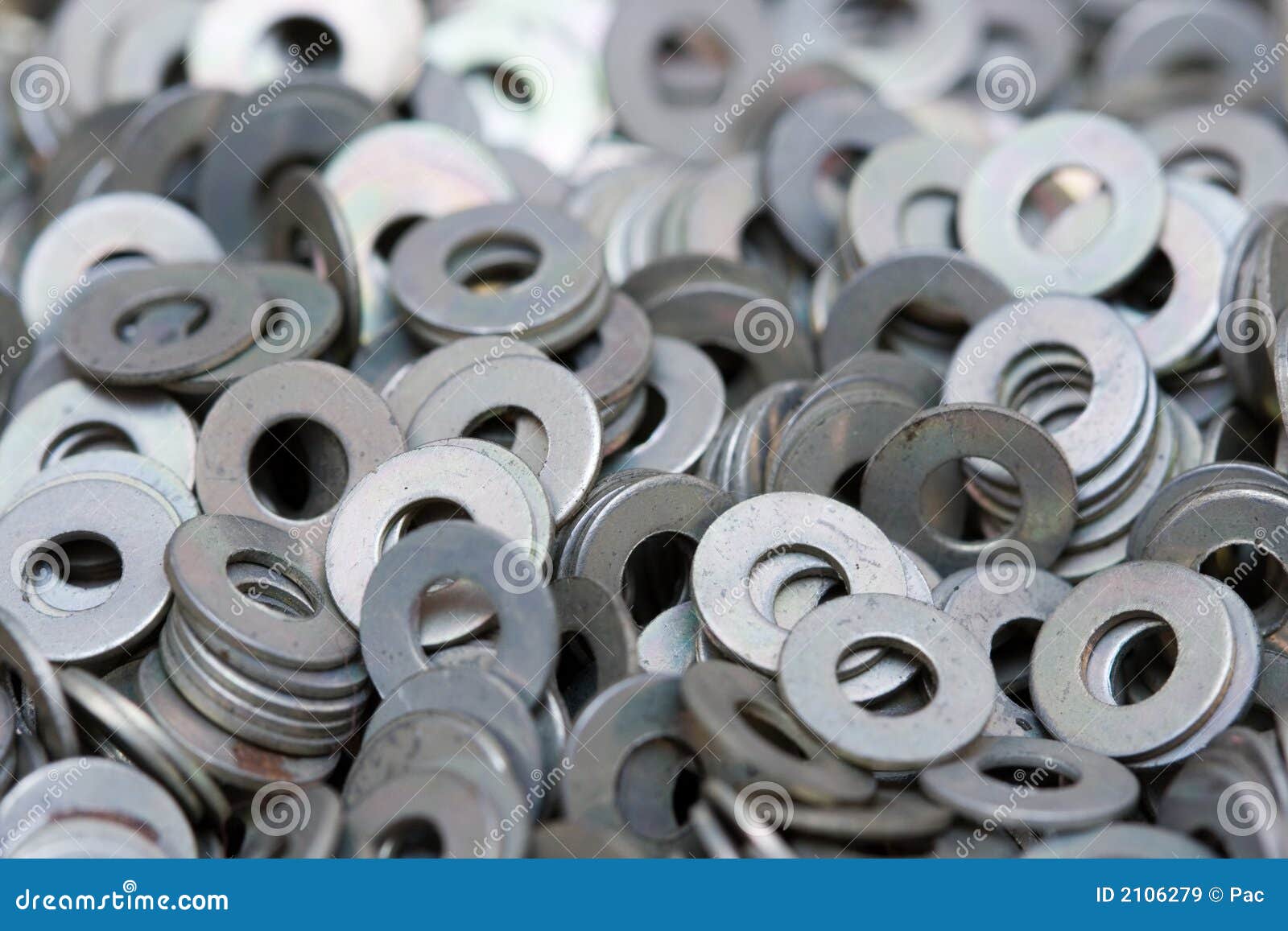 Washers stock image. Image of industrial, silver, coated - 2106279