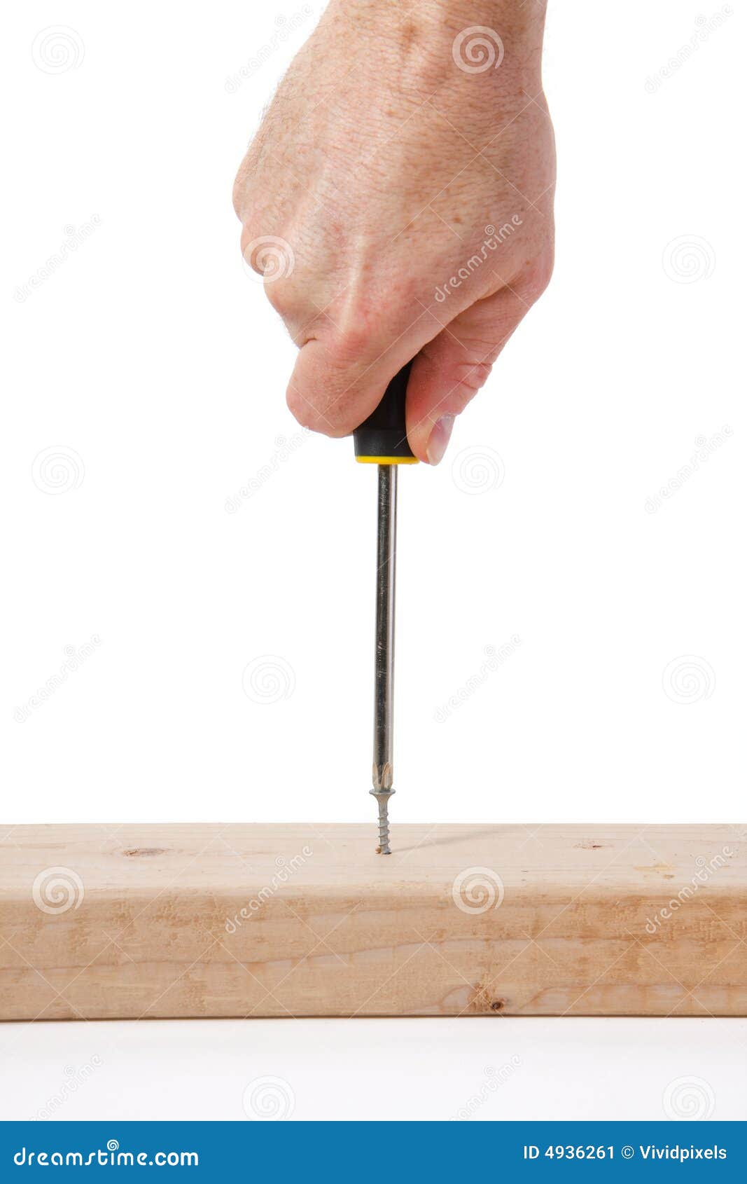 Screwdriver in Action stock image. Image of wood, builder - 4936261