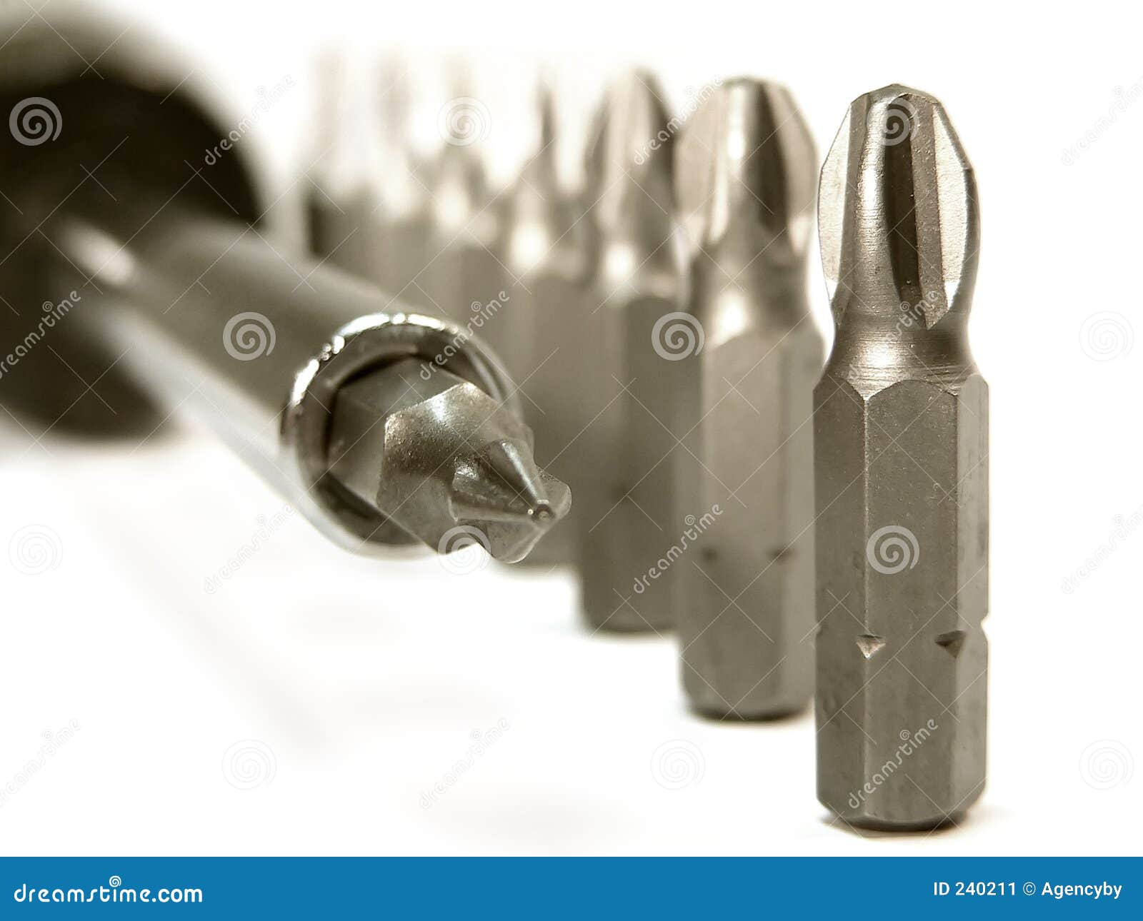Screwdriver and bits stock image. Image of closeup, point - 240211