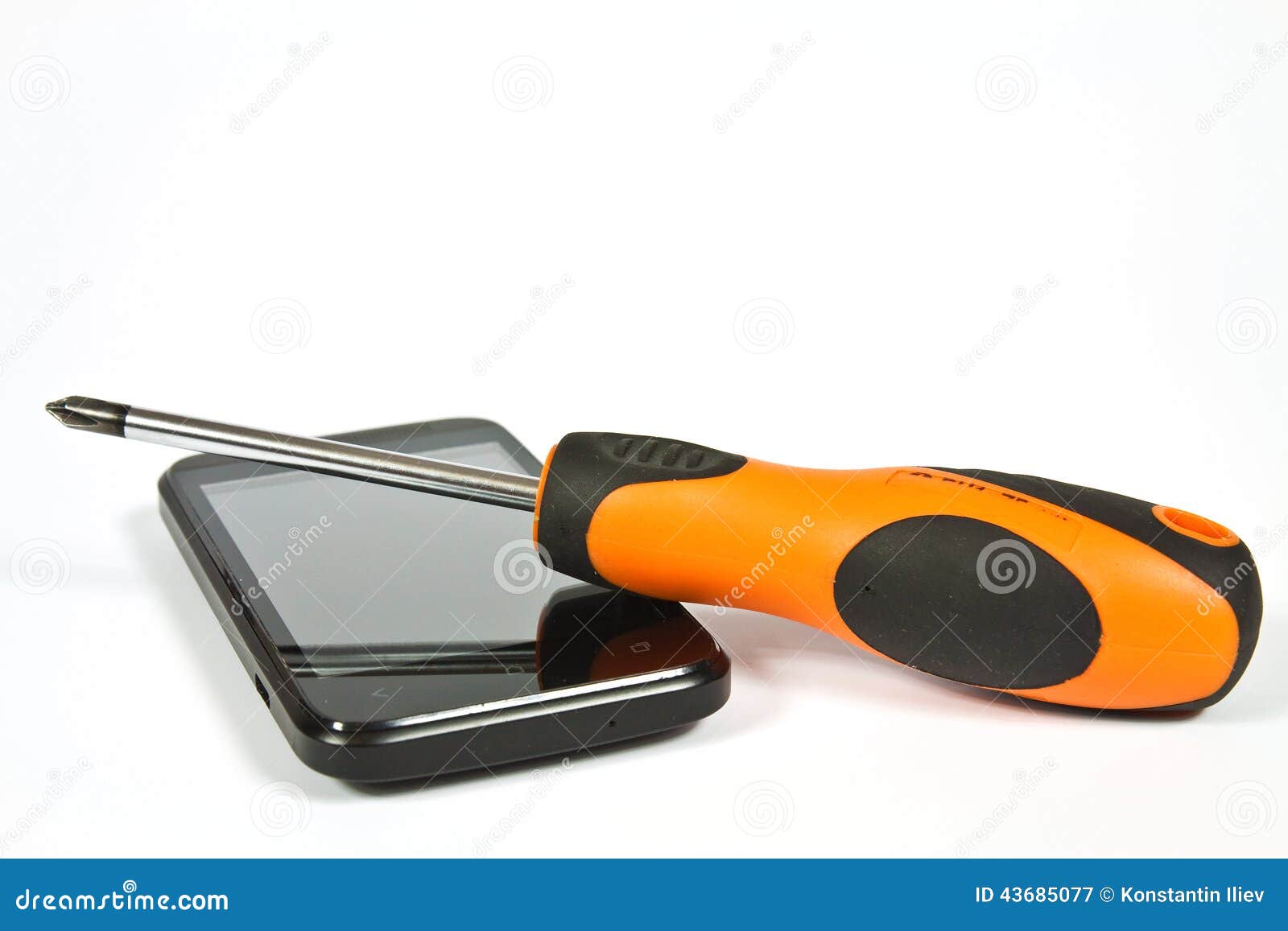 Screwdriver and a Cell Phone Stock Image - Image of chip, communication ...