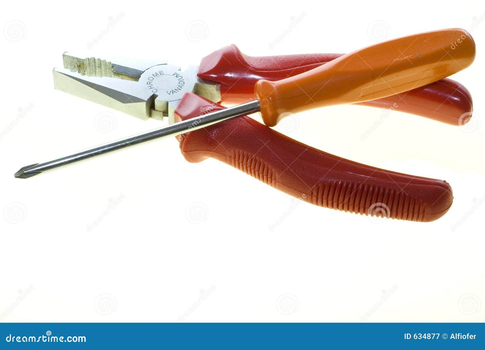 Screwdriver and Clamp stock image. Image of tweezers, fabbro - 634877