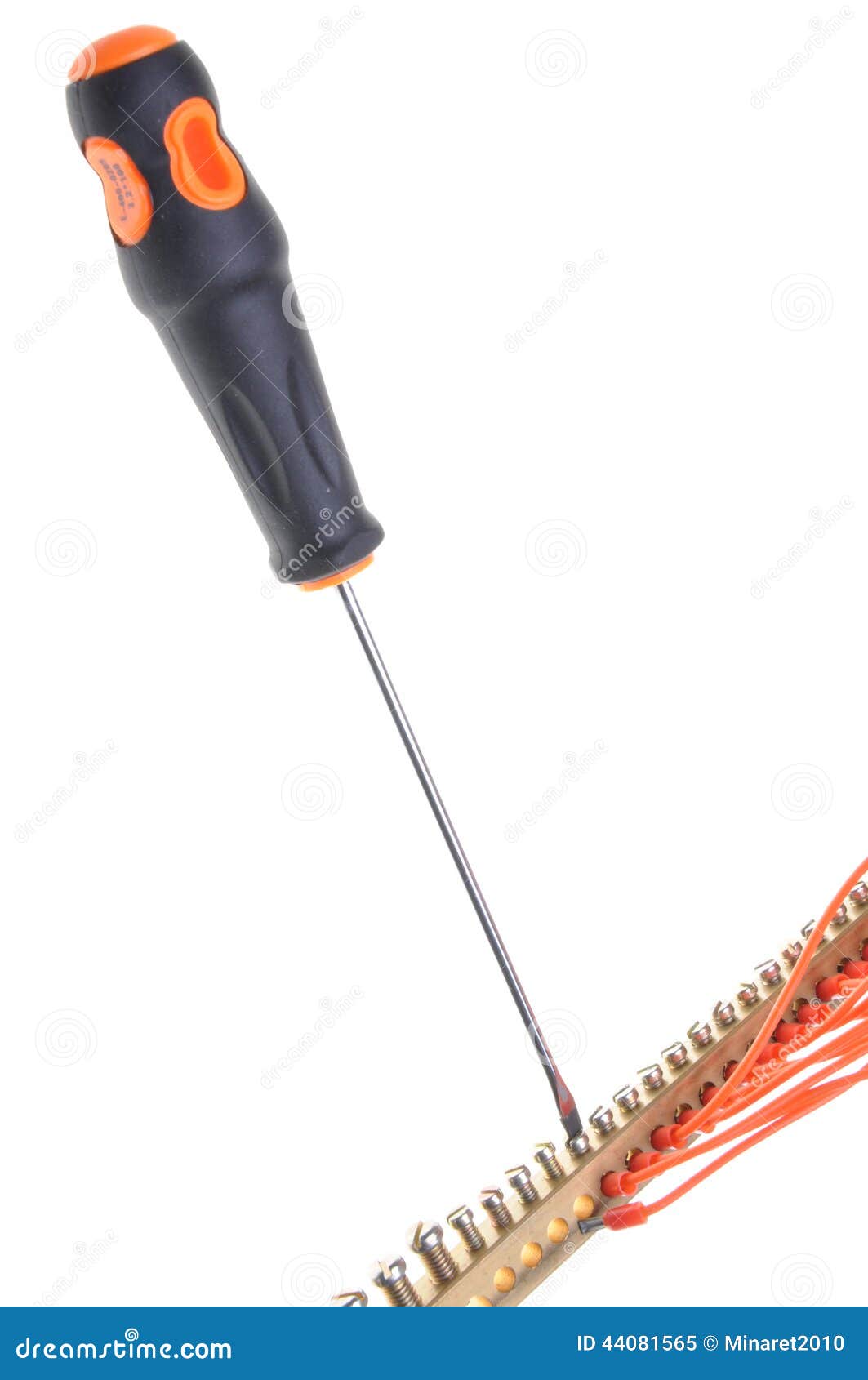 Screwdriver and Electrical Bus Stock Image - Image of orange, metallic ...