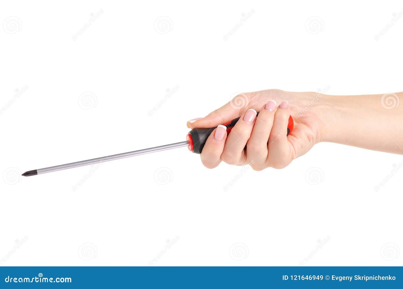Screwdriver in hand stock image. Image of closeup, orange - 121646949