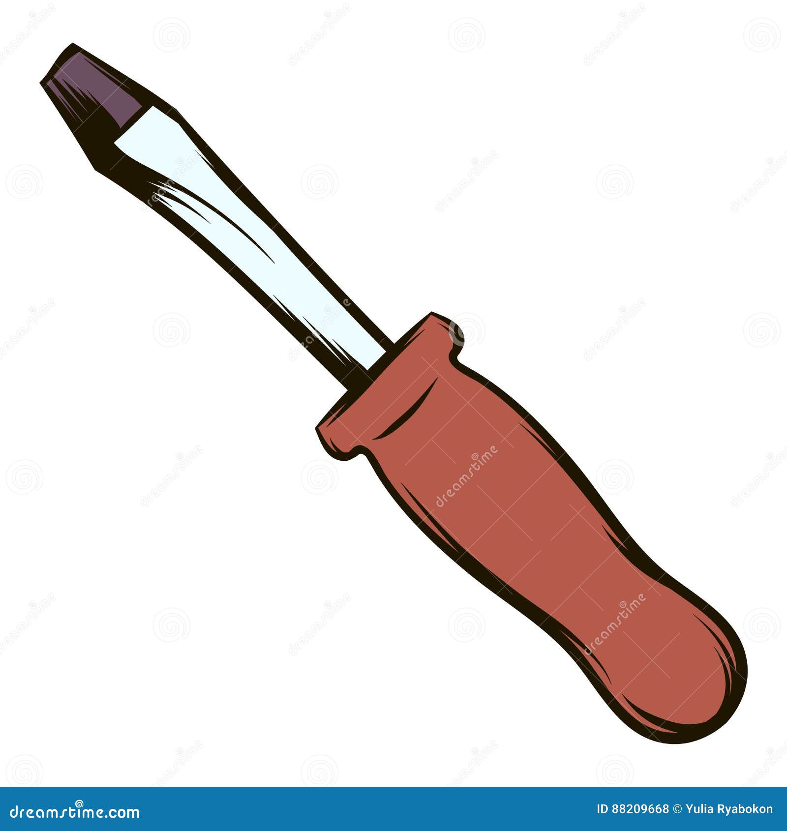 Screwdriver icon cartoon stock vector. Illustration of iron - 88209668