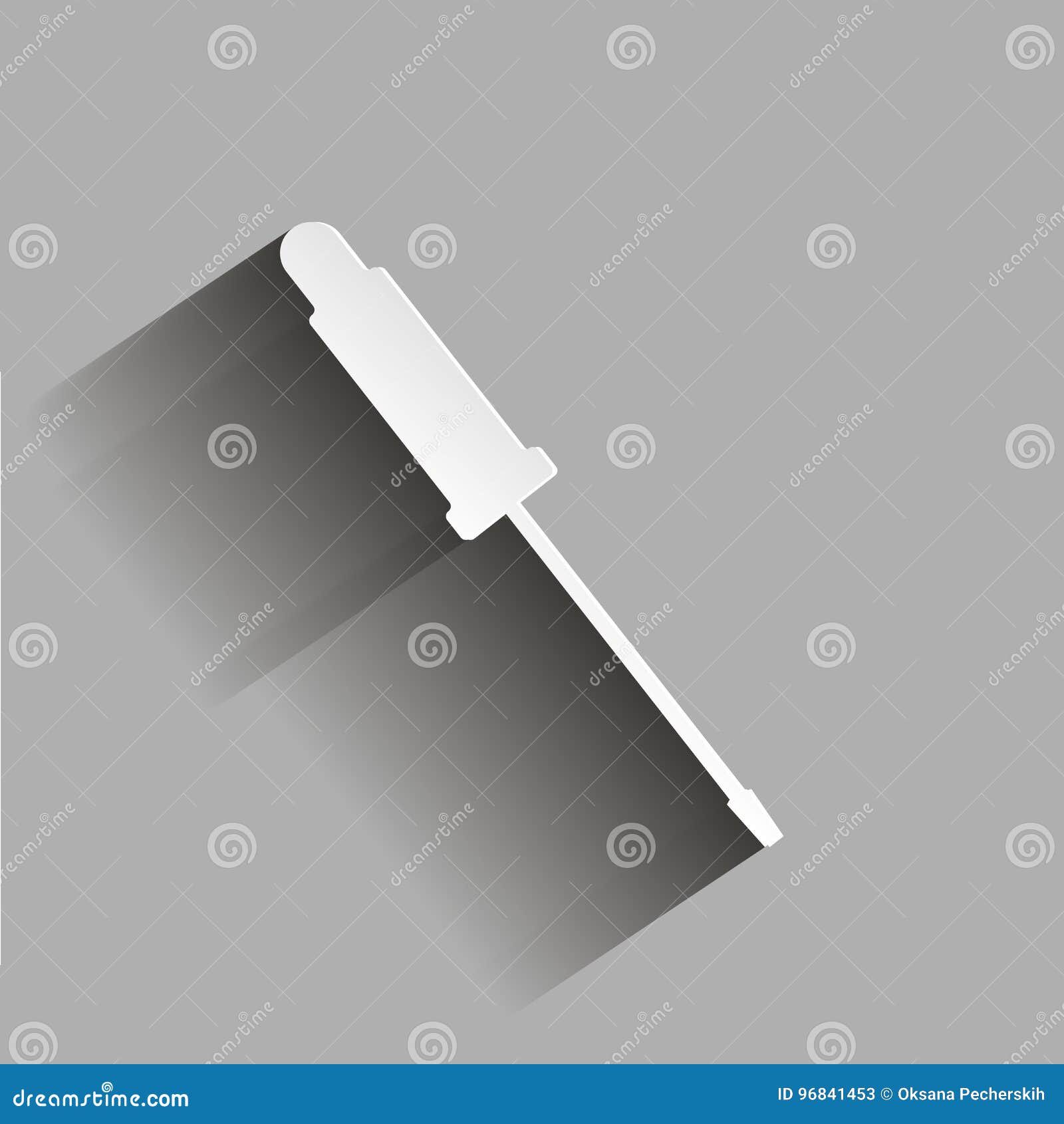 Screwdriver Icon. Vector Icon with Shadow Stock Vector - Illustration ...