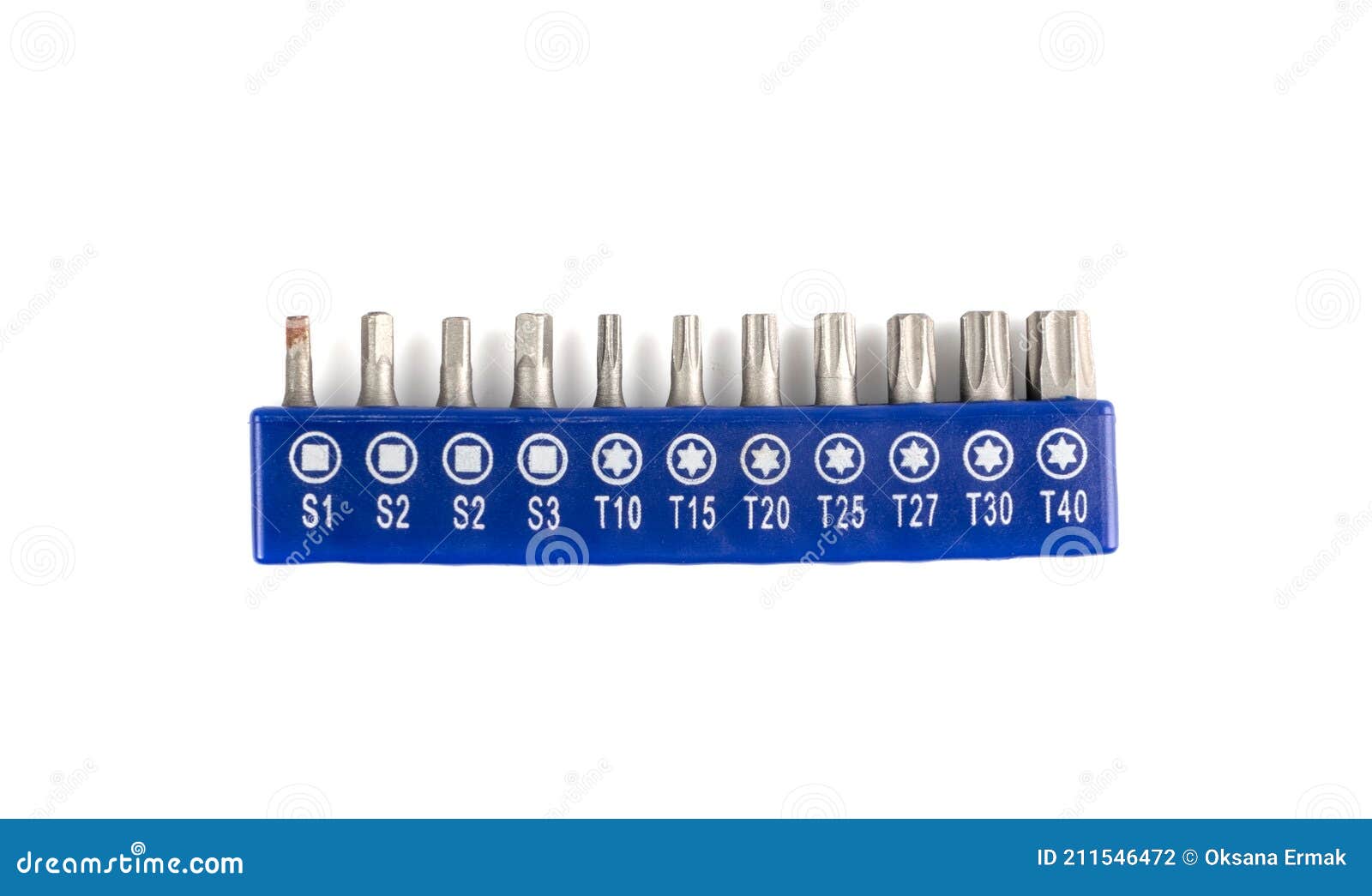 Screwdriver Interchangeable Tips Set Isolated On White Background Stock ...