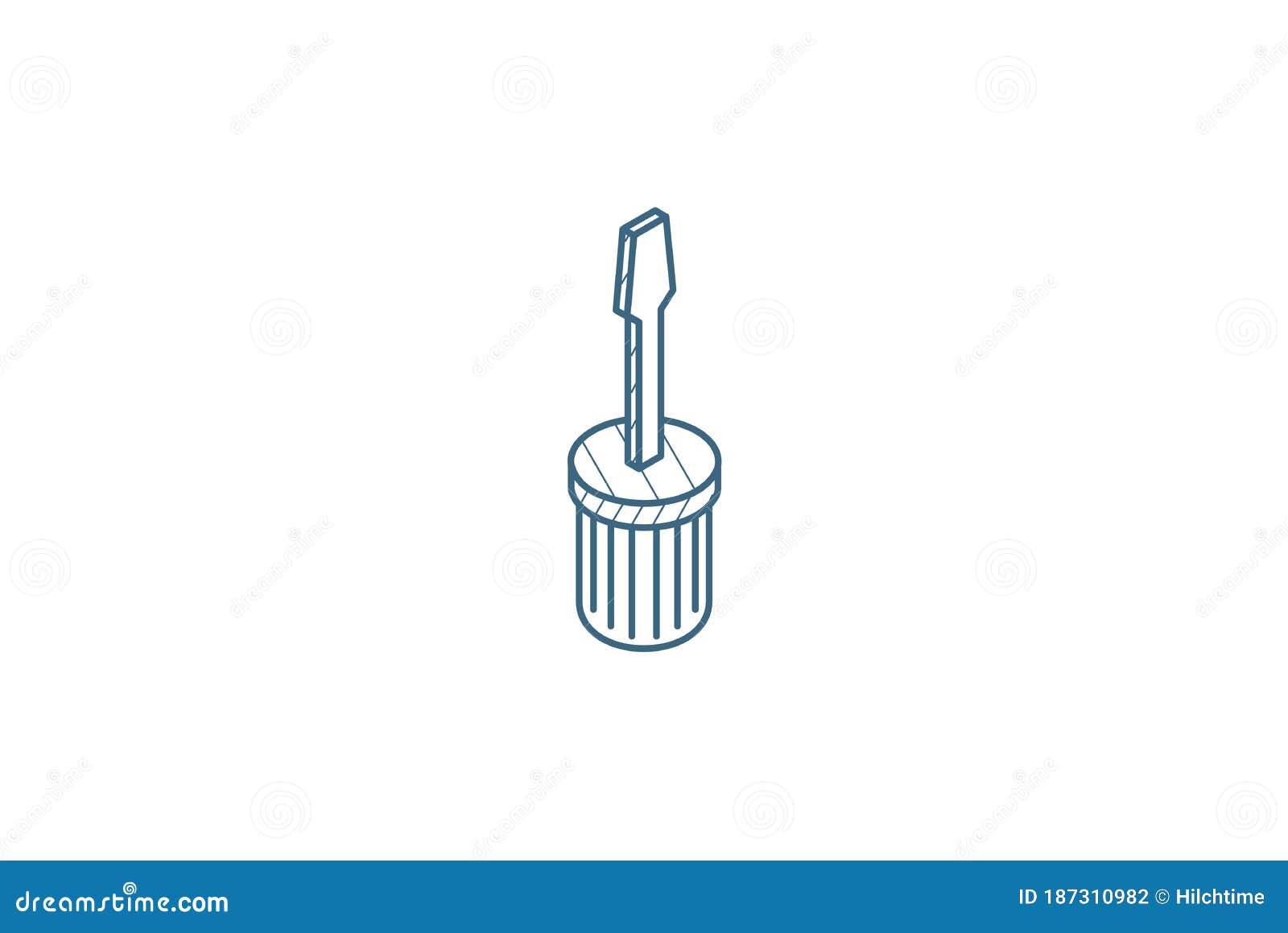 Screwdriver Isometric Icon. 3d Line Art Technical Drawing. Editable ...