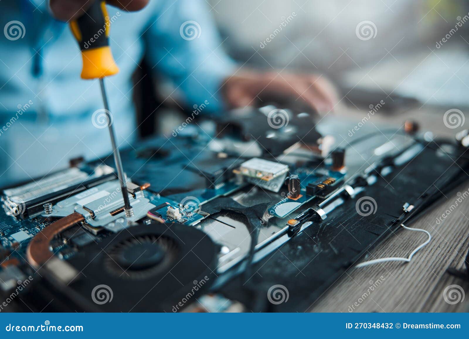 Screwdriver, Motherboard Circuit or Information Technology Man Fixing ...